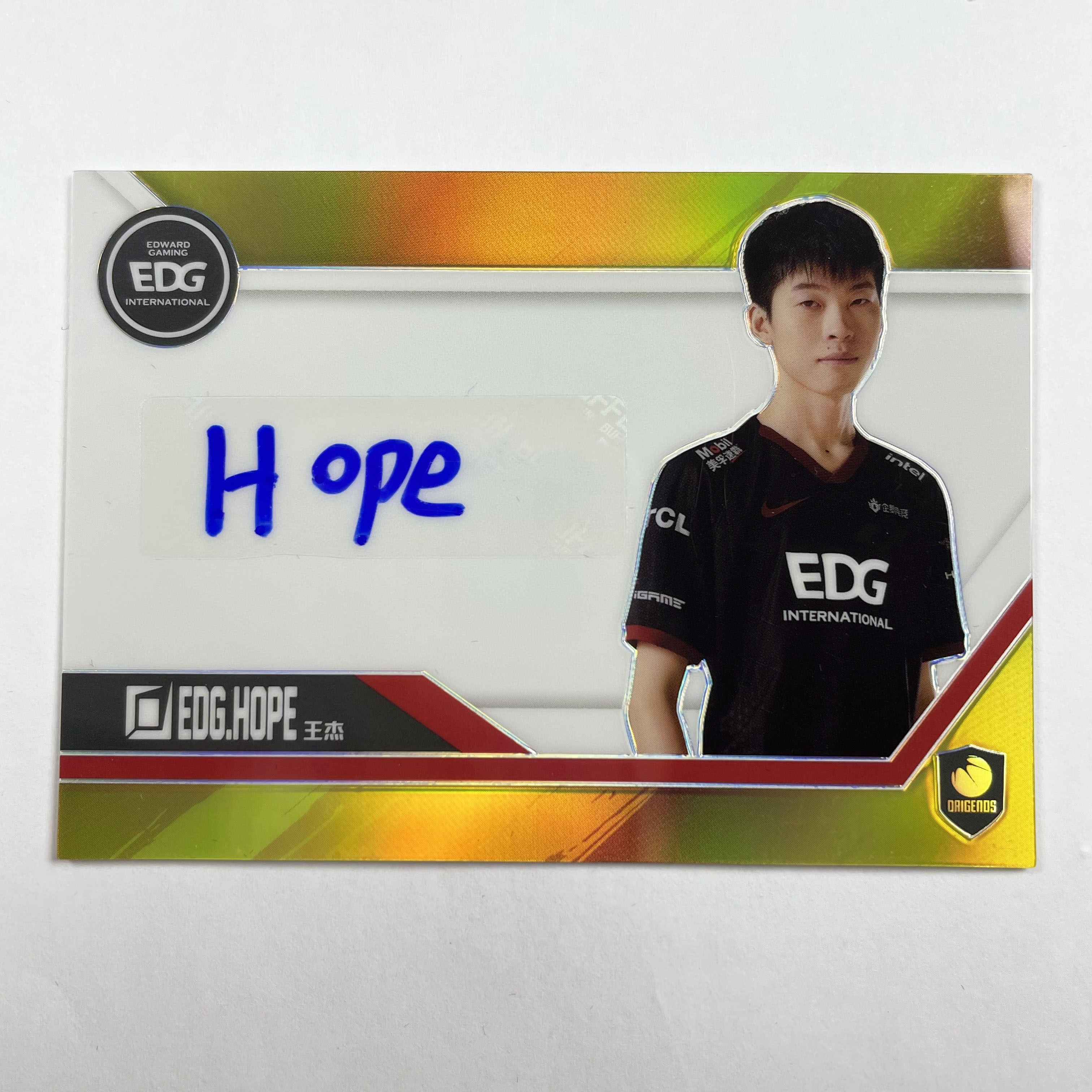 2022 LPL英雄联盟 不凡 EDG 元年 LOL 英雄联盟 EDG hope 王杰 21/50编 签字 金折 爆杀DK S12小组第一ADC KL20 卡淘