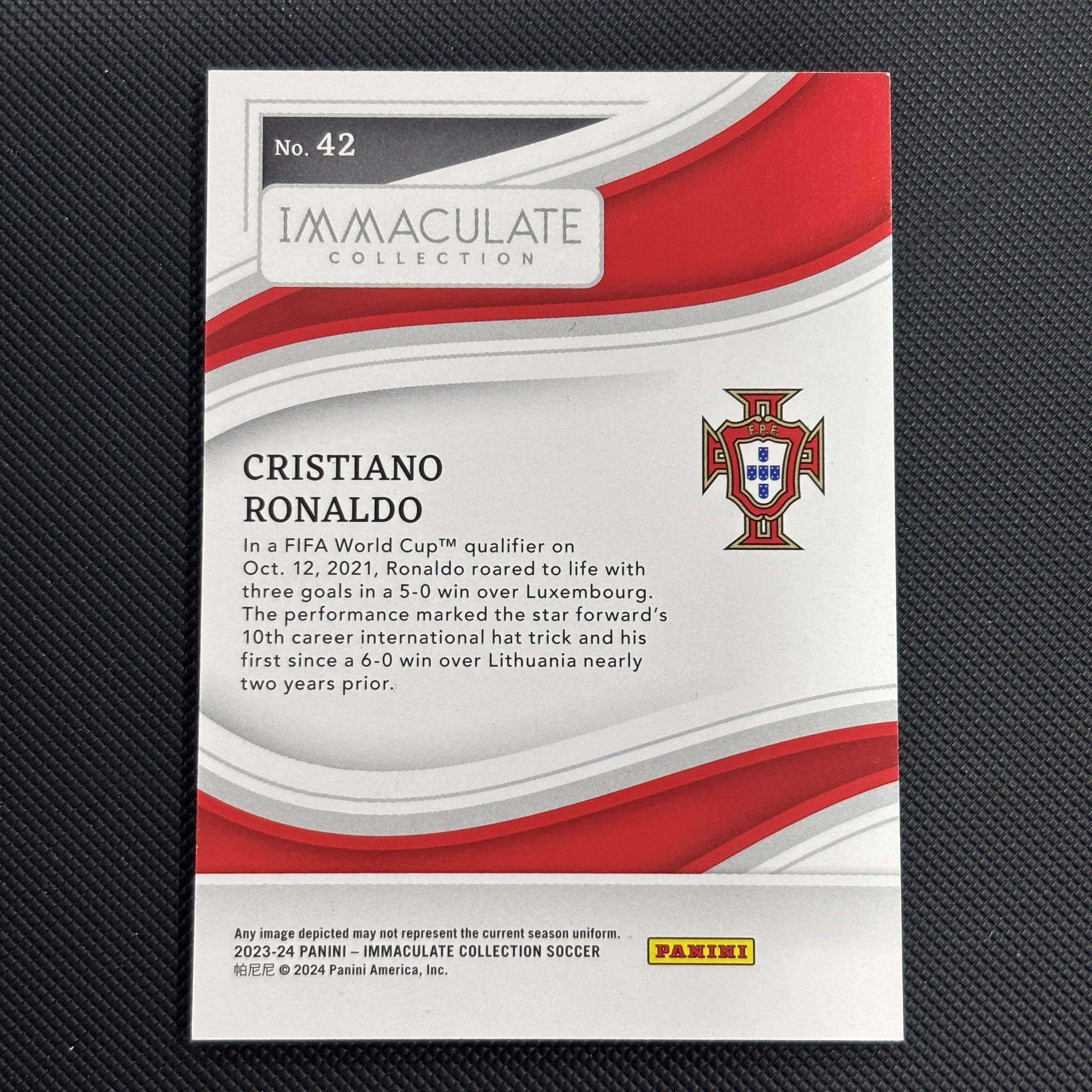 2023-24 Panini Immaculate Cristiano Ronaldo 克里斯蒂亚诺 罗纳尔多 C罗 60编 IMM 爱咪咪 ...