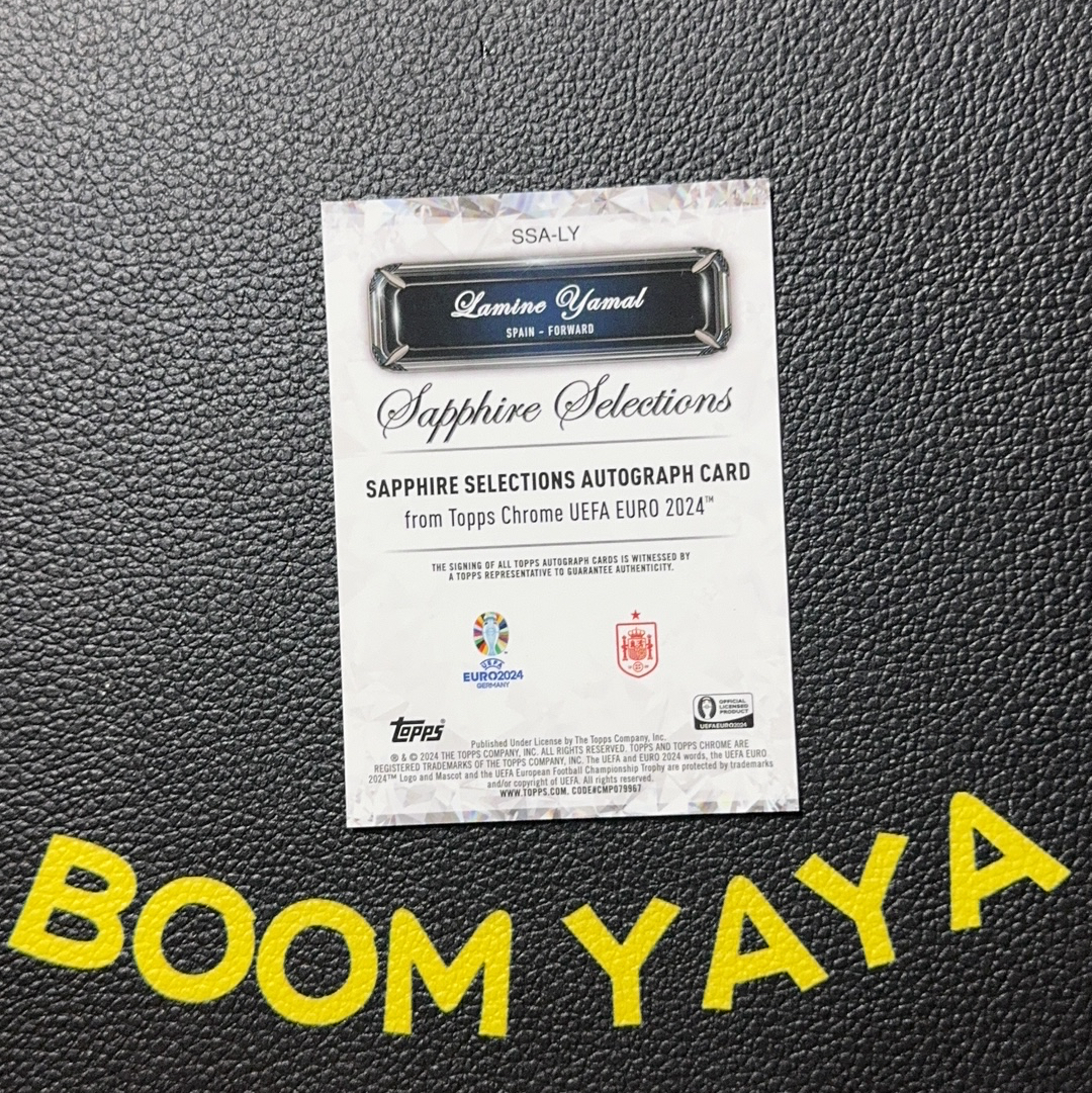 【Boom YaYa】 2023-24 Topps Chrome 欧洲杯 黑碎冰折 Lamine Yamal 亚马尔 西班牙 RC新秀 签字 精选特卡 大比例 卡品如图 不累计 不到付 卡淘