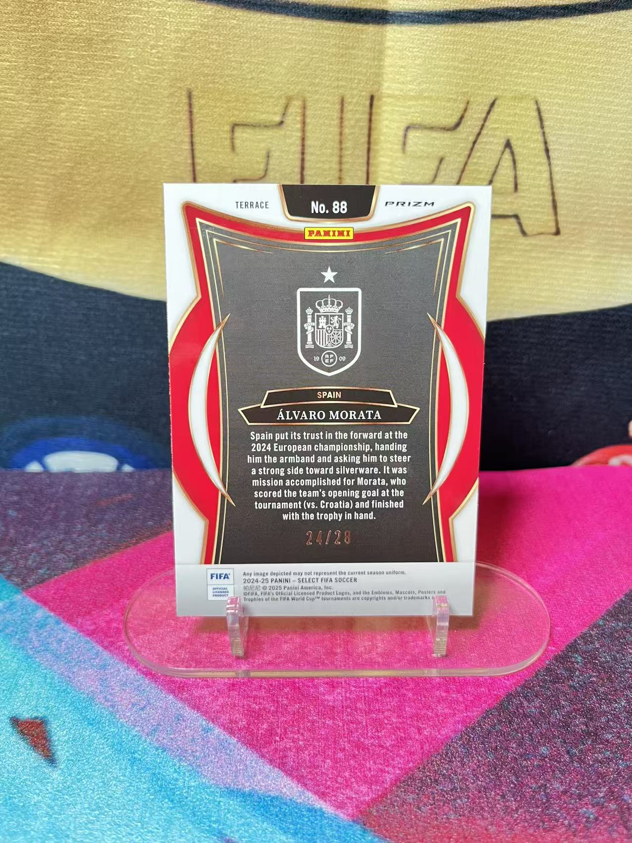 2024-25 Panini Select Alvaro Morata FIFA select 西班牙 莫拉塔 28编 龙鳞折 红折 两张打包 ...