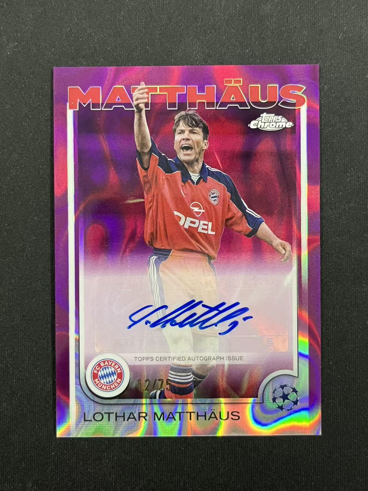 【长安代卖 截标预付80%】2024-25 Topps Chrome TC欧战 拜仁慕尼黑 Lothar Matthaus 洛塔尔马特乌斯 紫 ...