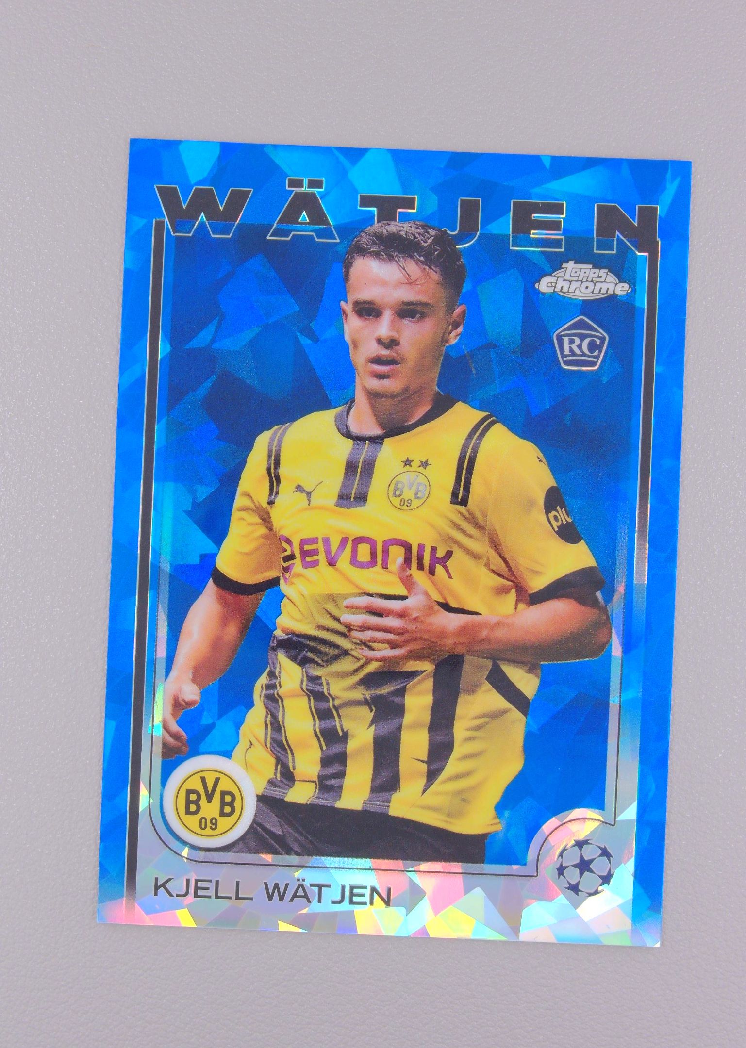 2025 Topps Chrome Kjell Watjen RC 谢尔 瓦特延 魏特延 新秀 多特蒙德 蓝宝石 蓝碎冰折 折射 卡品如图 ...
