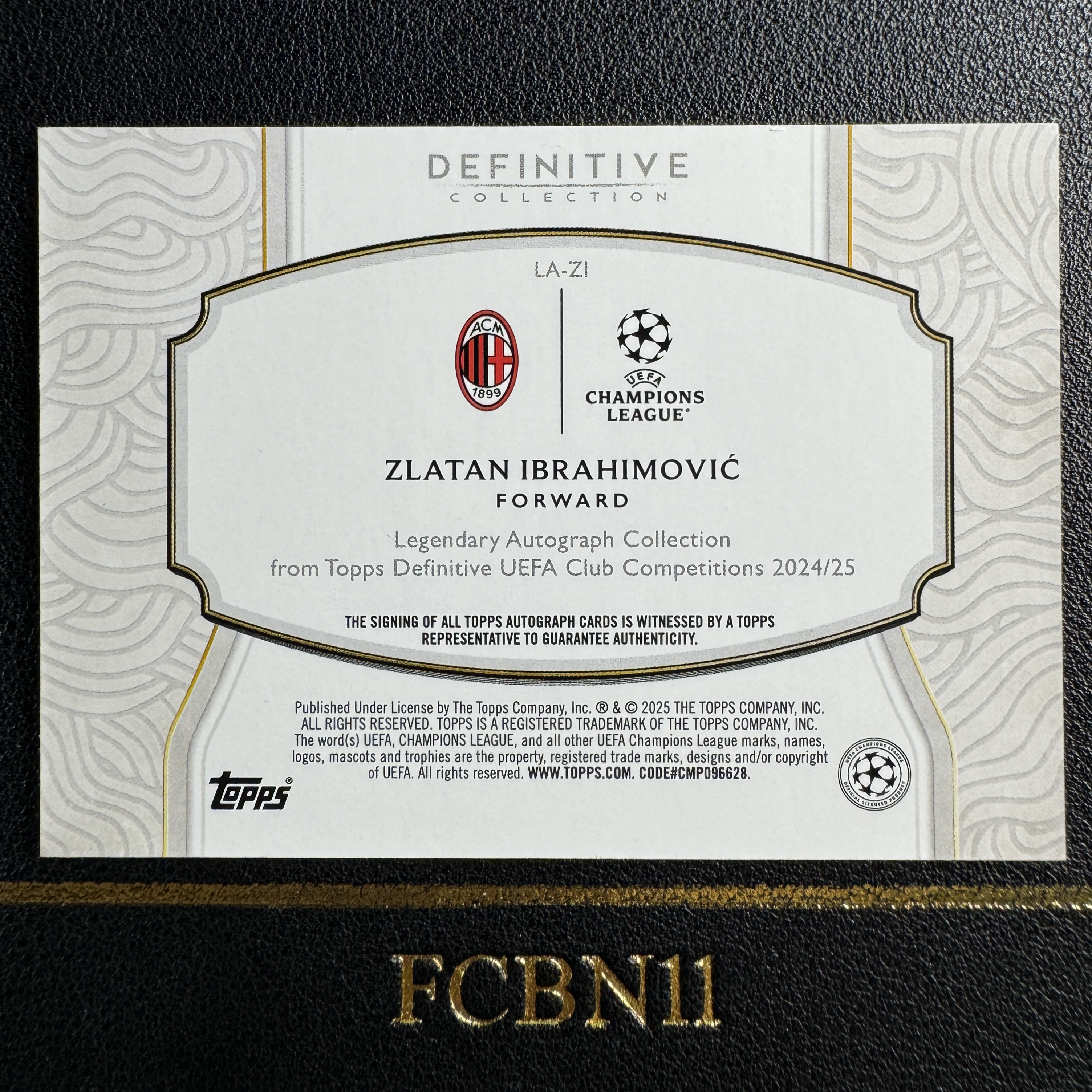 【FCB拍卖】2024-25 TOPPS DEFINITIVE ZLATAN IBRAHIMOVIC 伊布拉希莫维奇 卡签 25编 05/25 ...