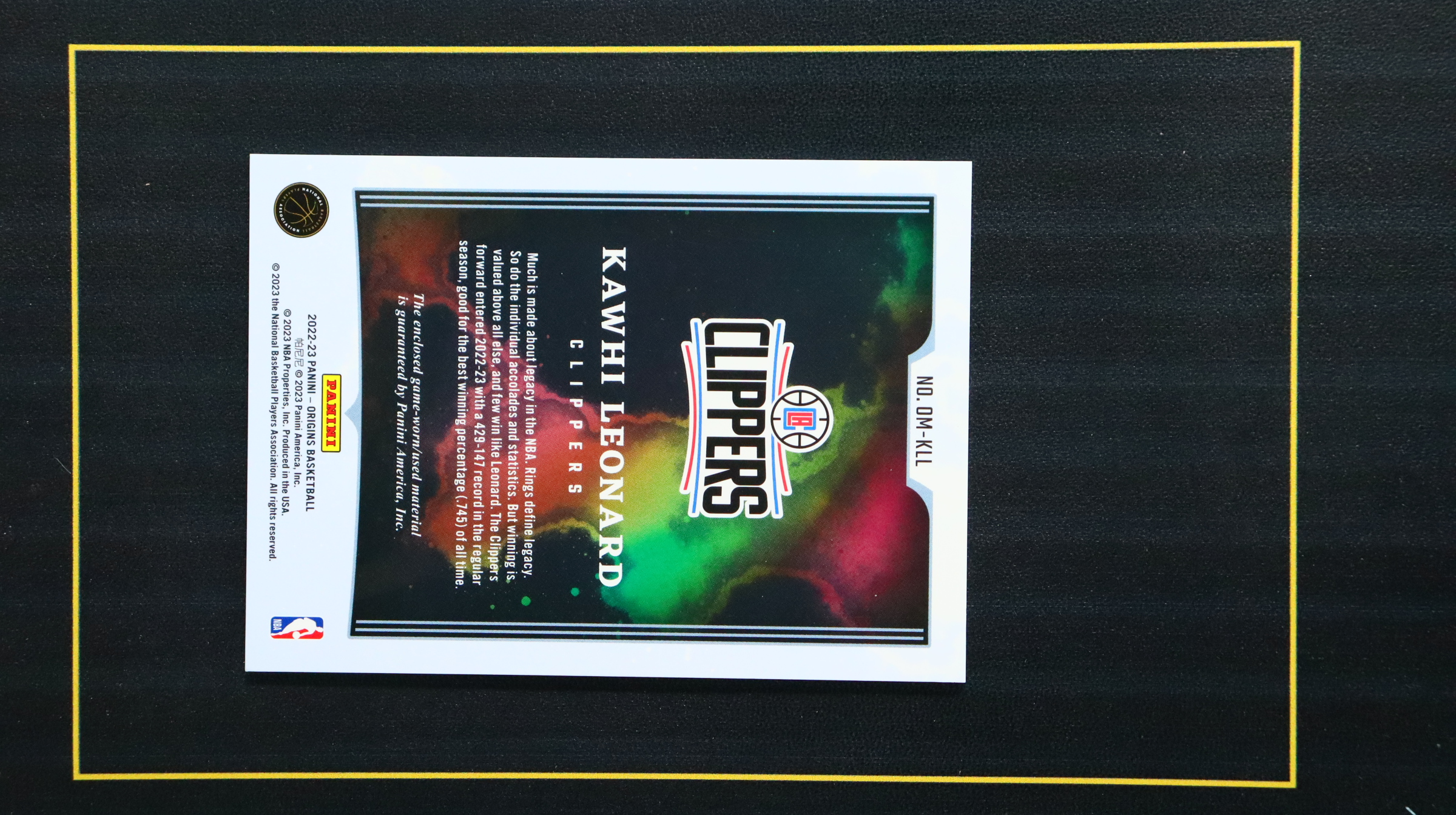 2022-23 Panini Origins Kawhi Leonard 起源 快船 伦纳德 莱昂纳德 10编 金平行 Patch【K ...