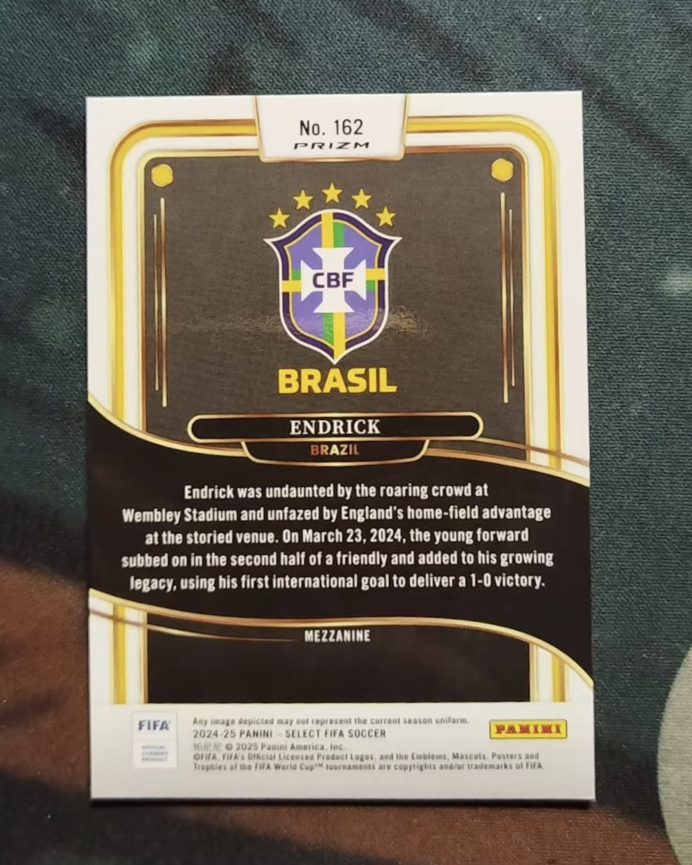 2024-25 Panini Select Endrick FIFA SE 恩德里克 巴西 皇家马德里 皇马 二级 斑马折 大比例折射 ssp ...
