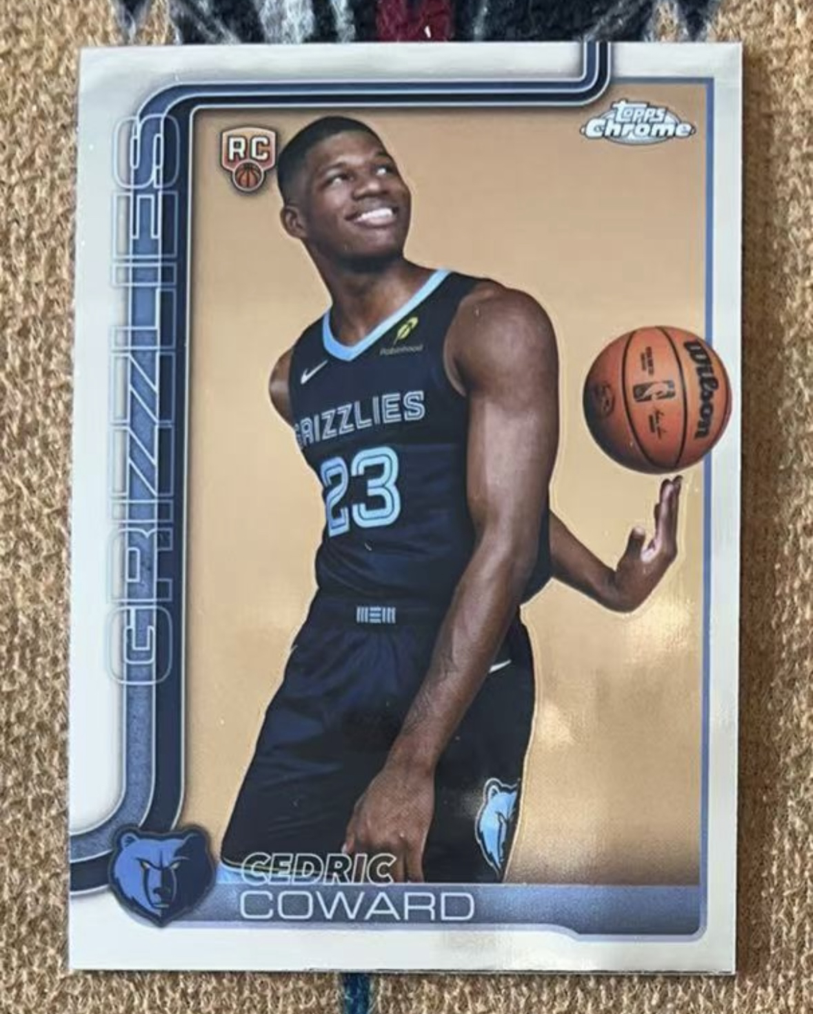 2025-26 Topps Chrome Cedric Coward RC 灰熊 新秀 考沃德 变化版Base 超大比例 SSP 潜力无限 专 ...