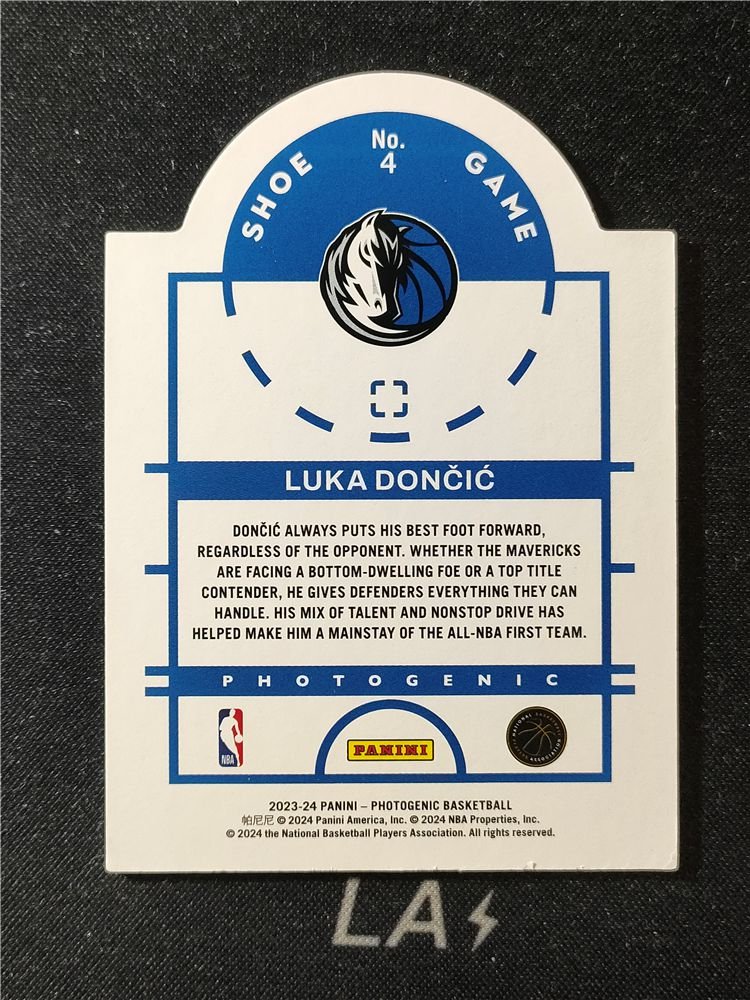 【LA拍卖精品】23-24 Panini Photogenic Luka Doncic 上镜 卢卡 东契奇 077 独行侠 马上杀进总决赛 ...