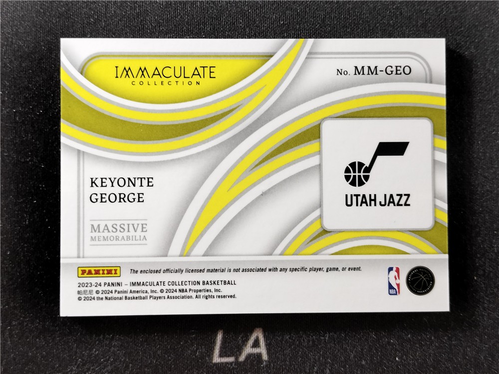 【LA拍卖】2023-24 Panini Immaculate Keyonte George 新秀RC 基昂特 乔治 爵士队 Massive ...