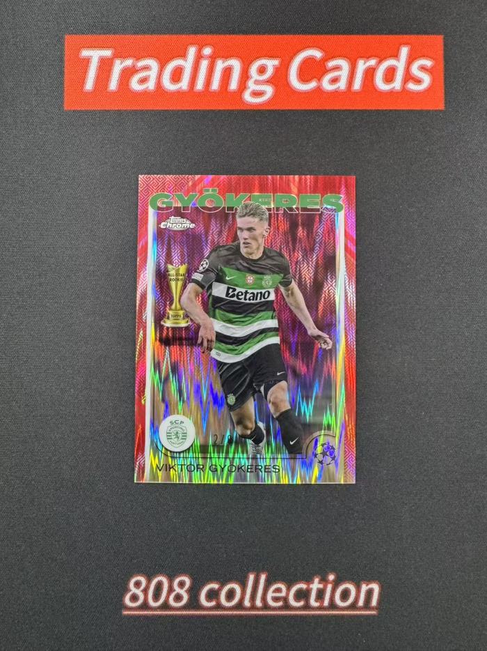 2024-25 Topps Chrome Gyokeres [808零手续] 欧冠tc 哲凯赖什 2/8编 红瀑布折 红包独占 新秀次年 ...