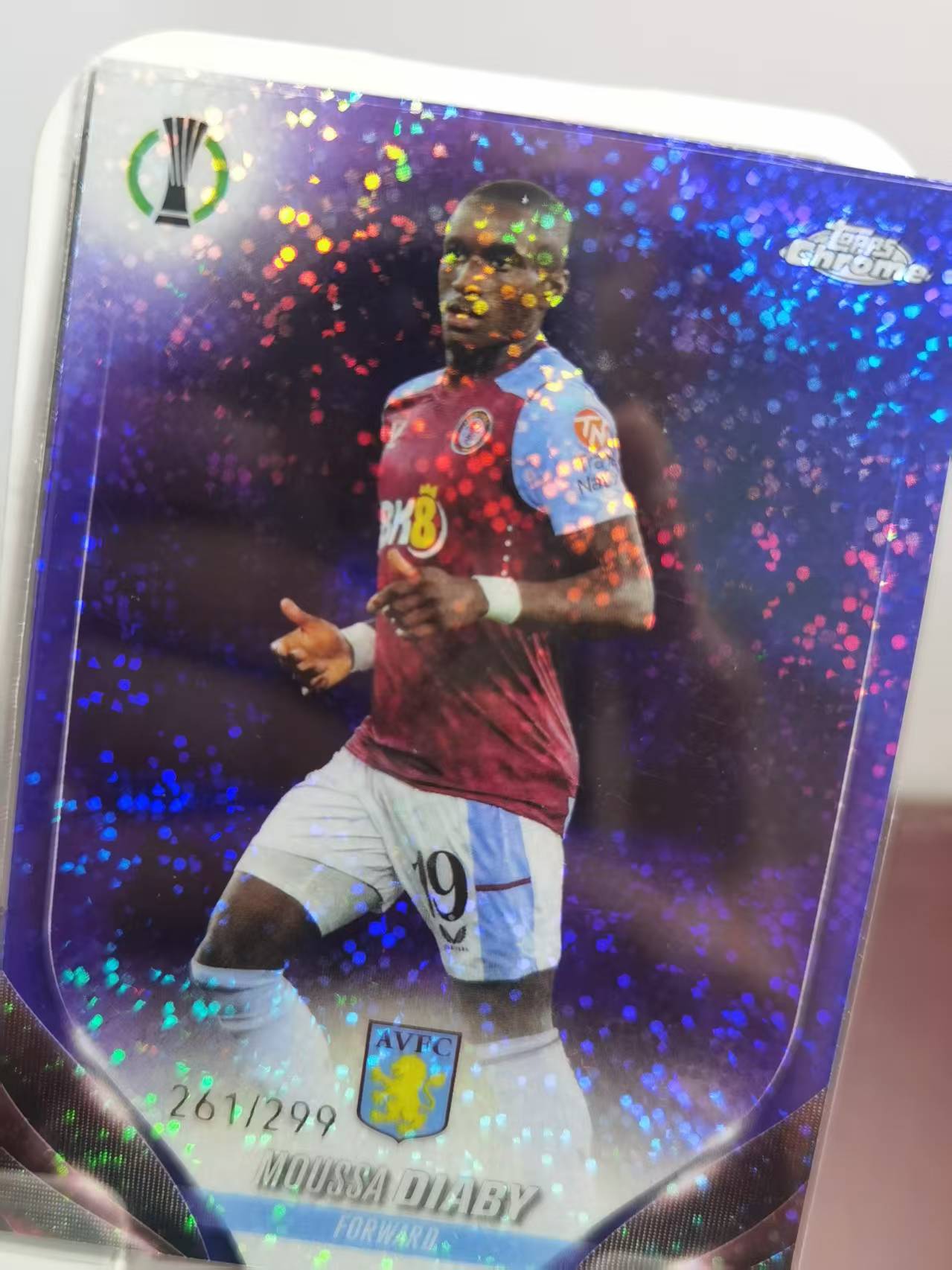2024 Topps topps chrome Moussa Diaby 欧战TC 穆萨 迪亚比 阿斯顿维拉 299编 紫碎点折 卡品如图 卡淘