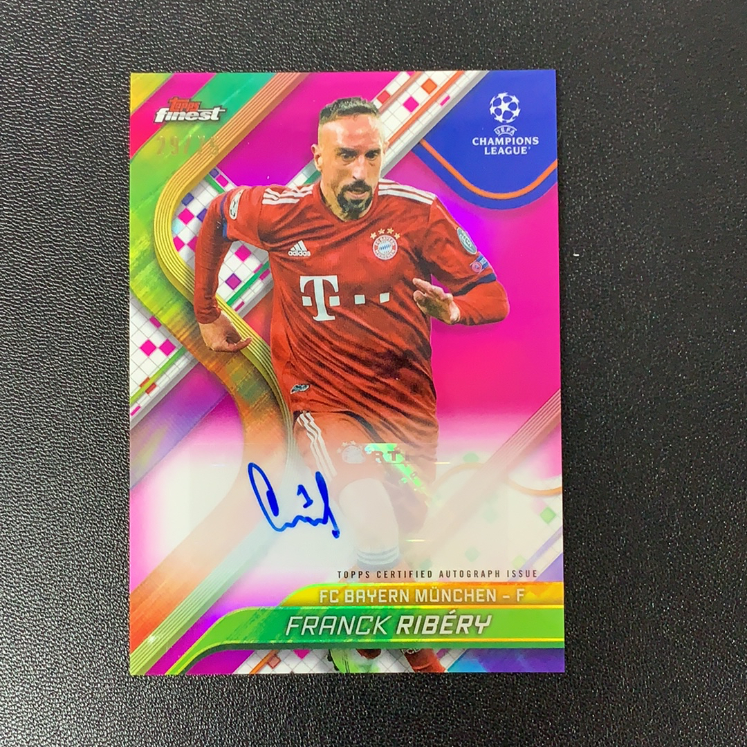 【小牛代拍 topps 2024-25 欧冠 欧战 Finest UCC 拜仁 粉折 签字 29/75编 弗兰克 里贝里 Franck ...