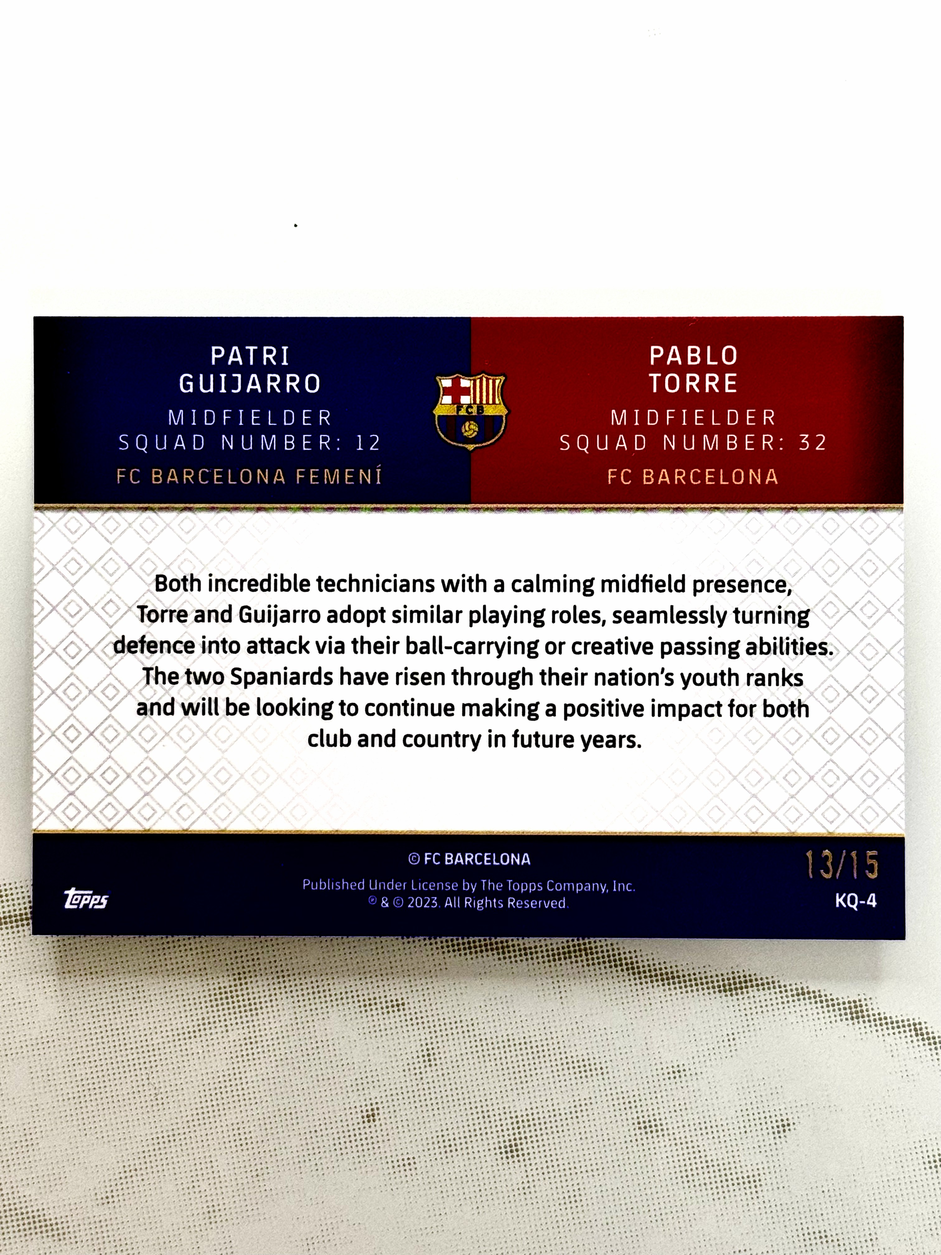 【闪电倒贴拍】TOPPS 2022-23 CHROME 巴萨 队盒 元年 巴勃罗 托雷 吉哈罗 /15编 RC 新秀 紫折 折射 PATRI ...