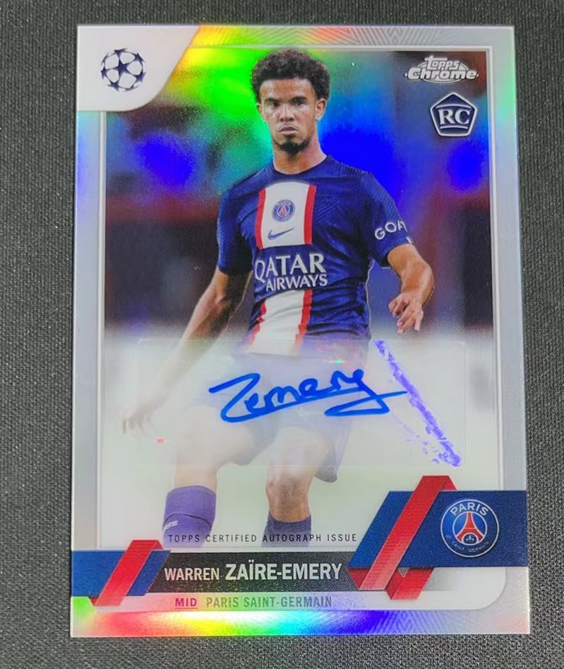 【长安代卖】2022-23 Topps Chrome Warren Zaire-Emery 欧冠 巴黎圣日尔曼 新秀RC 扎伊尔埃梅里 新秀银 ...