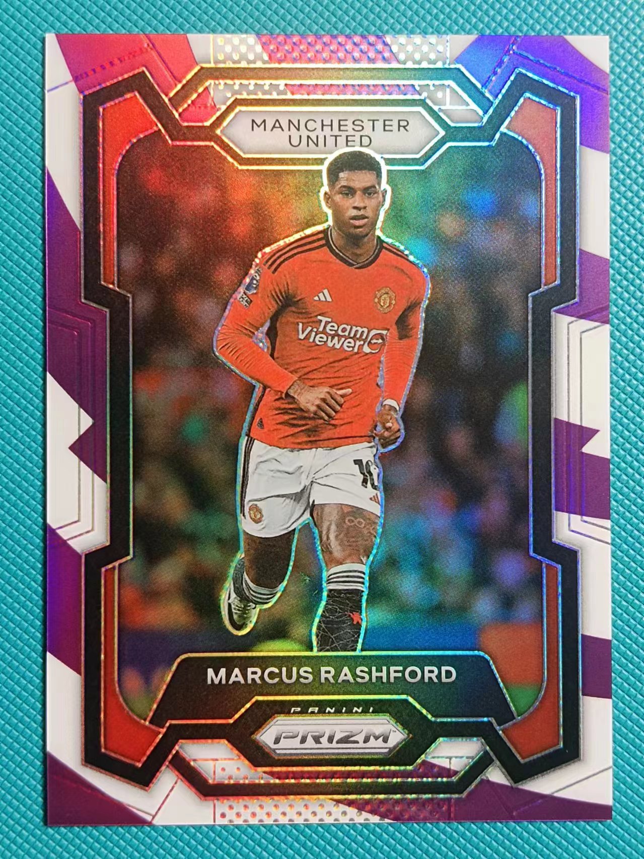 2023-24 Panini Prizm Premier League Marcus Rashford 53/92 拉什福德 紫白条纹 折射 ...