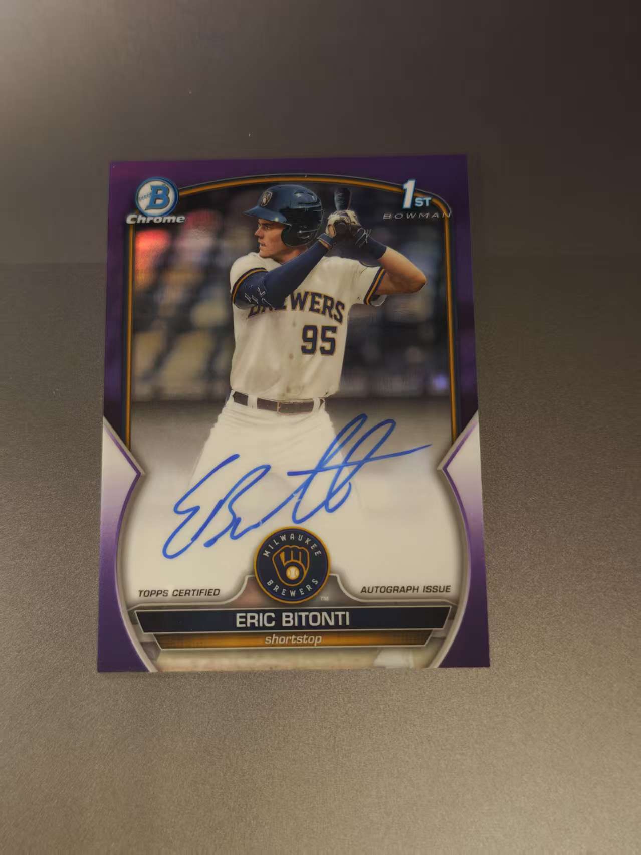 2023 Topps Bowman Draft Eric Bitonti RC 【逸潮玩】1st 紫折签字 250编 19岁顶级游击新秀 击球 ...