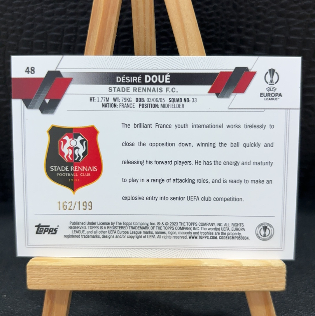 2023 Topps UEFA Champions League Désiré Doué RC 德西雷 杜埃 法甲 雷恩 199编 绿微光 ...