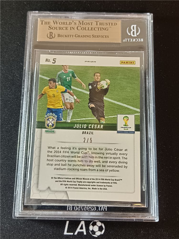 【LA足球】2014 PANINI PRIZM JULIO CESAR 世界杯pz 元年 巴西 儒利奥 塞萨尔 国际米兰 特卡 爆金折 5编 ...