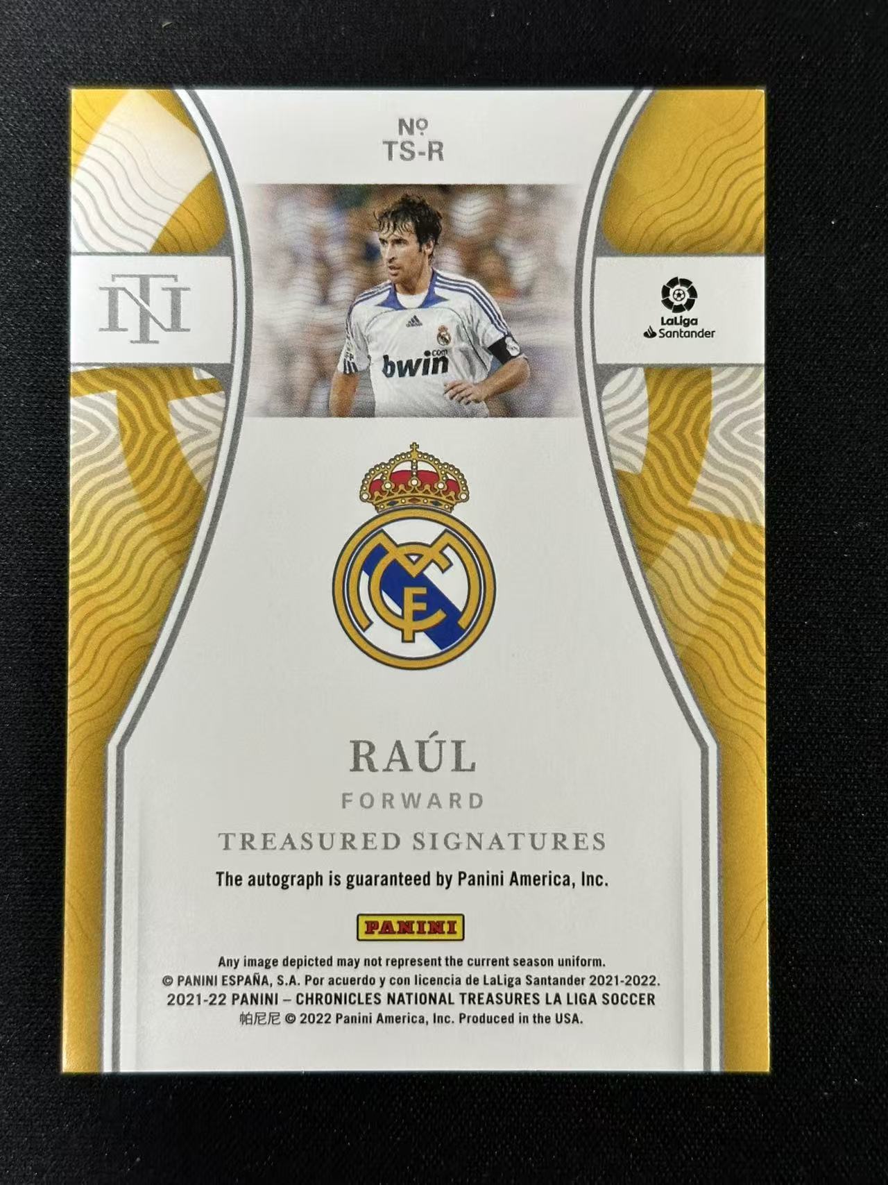 2021-22 Panini Chronicles Raul 指环王 劳尔 国宝 皇家马德里 西甲 西班牙66/99编 签字 收藏必备 不保卡 ...