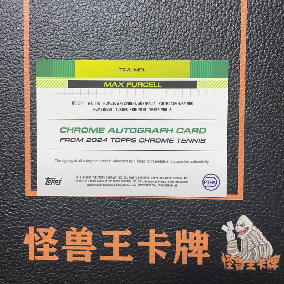 （怪兽拍卖） GSW-B37 2024 Topps Chrome Max Purcell 马克斯 普塞尔 TC网球元年 1ST 澳大利亚球手 ...
