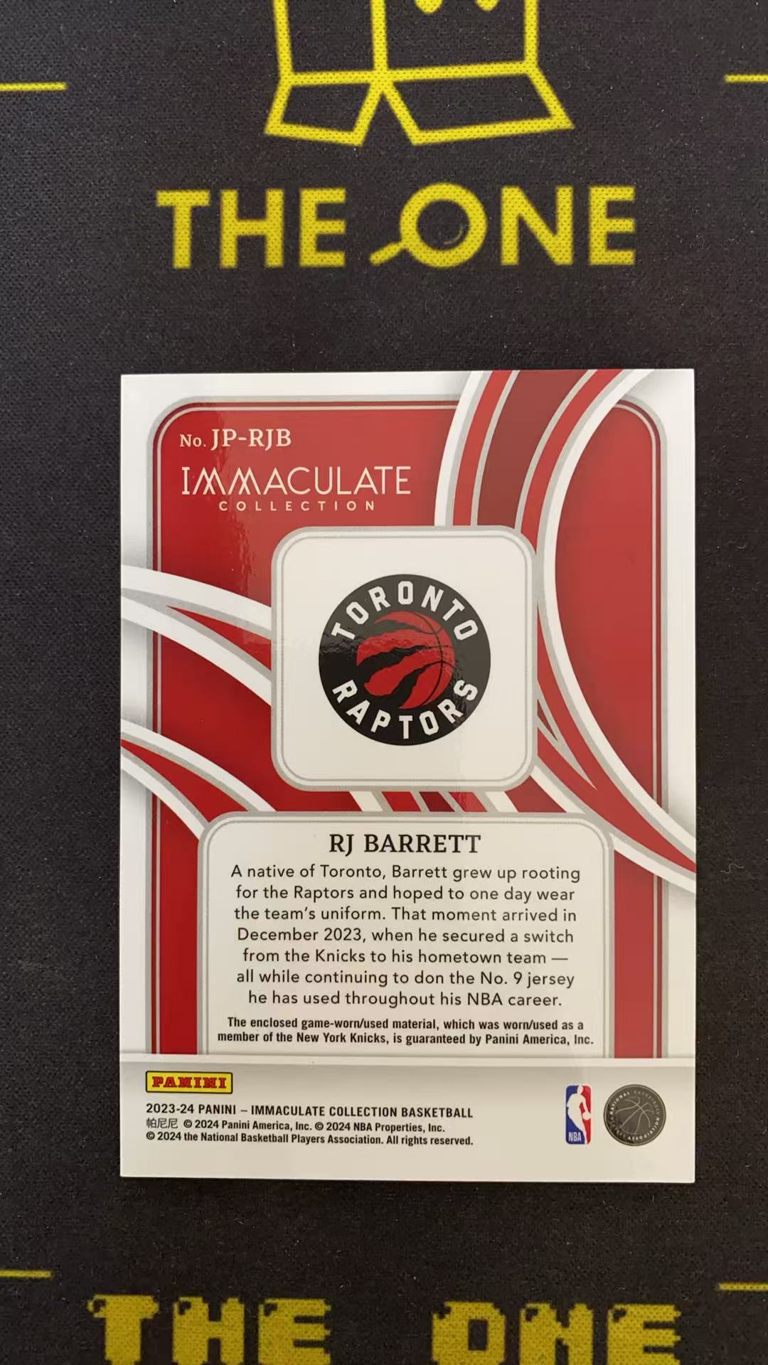 2023-24 Panini Immaculate R.J. Barrett 【TheOne】RJ巴雷特 RJB 大狙 猛龙 6/8编 巨窗 ...