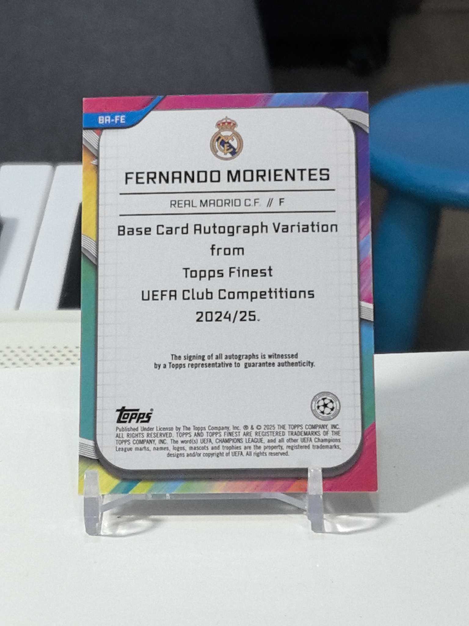 2024-25 Topps Finest Morientes 【KS拍卖】欧战 皇马皇家马德里西班牙传奇前锋 莫伦特斯/99编绿波纹折射签字 ...