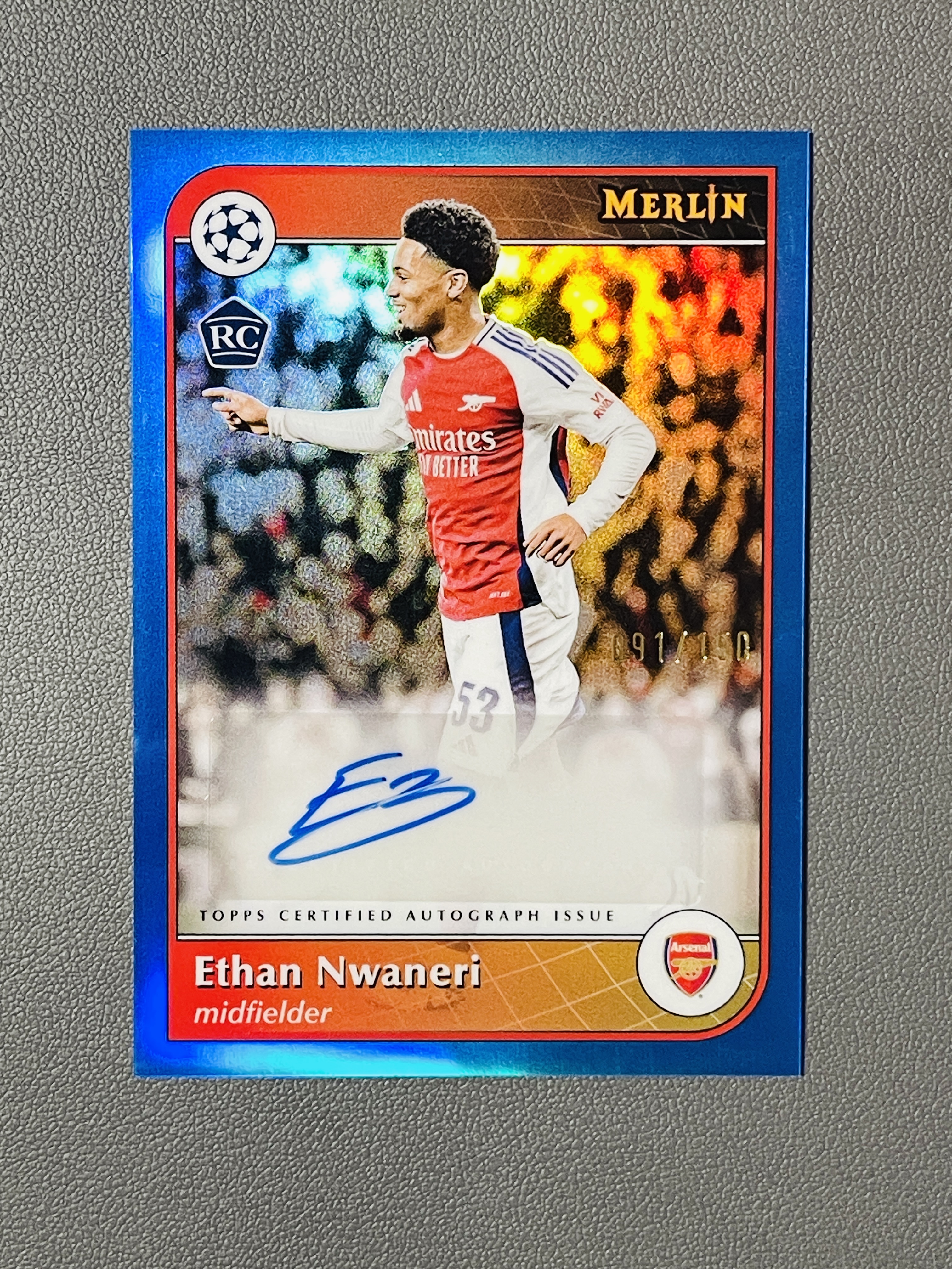 2024-25 Panini Merlin Ethan Nwaneri RC 【鲸鱼卡社】YYP 梅林 阿森纳 恩瓦内里 新秀RC /150编 ...