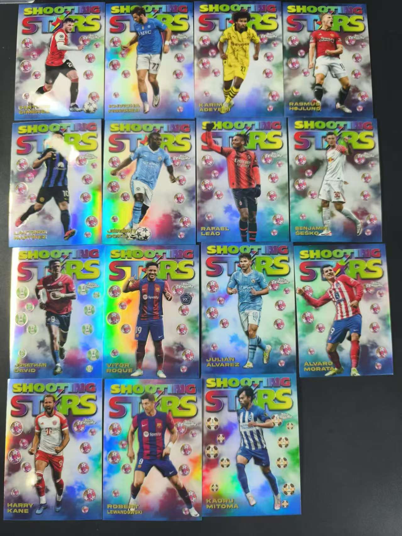 2024 tc chrome shooting stars 特卡 15张 全套 k77 霍伊伦德 劳塔罗 莱奥 莱万 凯恩 拜仁 巴萨 曼城 多特 曼联 lot 打包 JH2944 ZTK49 卡淘
