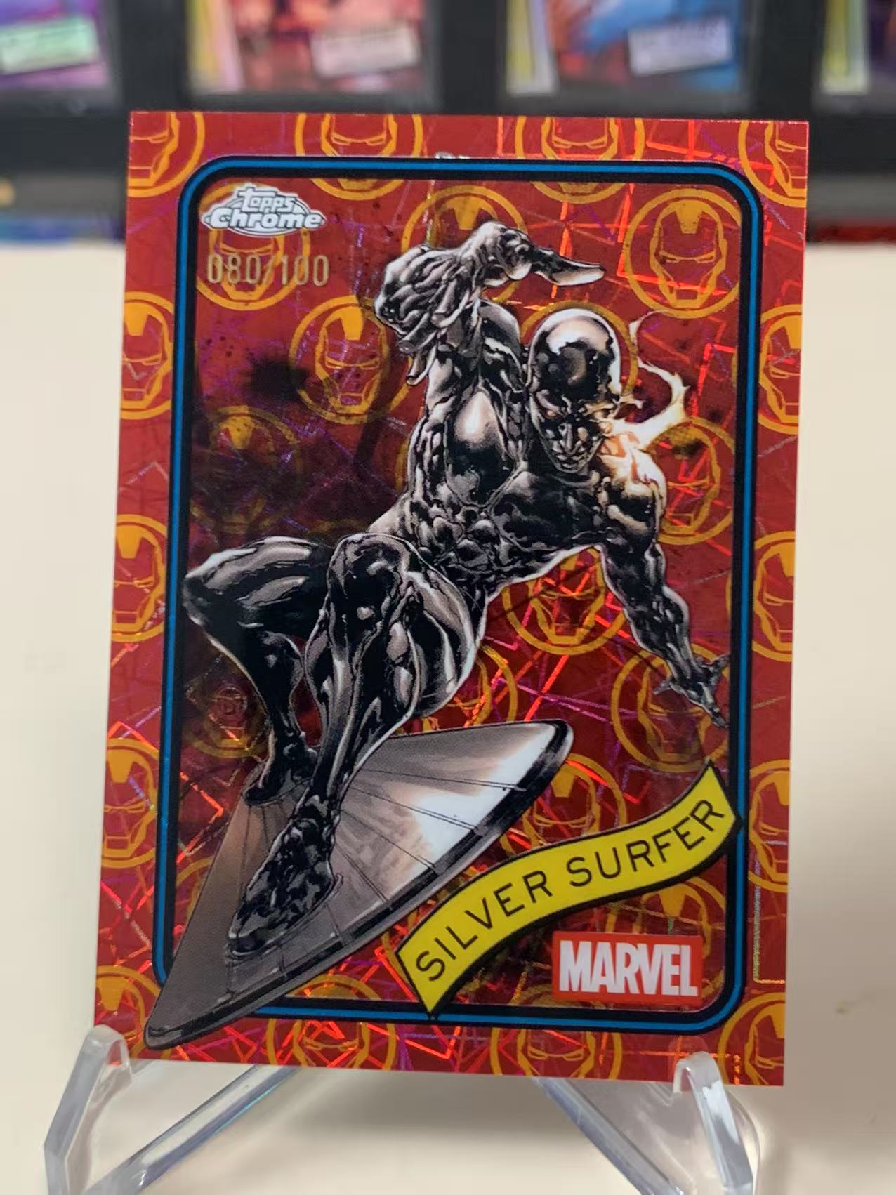 2025 Topps Marvel (MCU) Chrome 漫威 TC 红钢铁侠折 限编080/100 银滑 收藏专收 卡品如图 【 -KB ...
