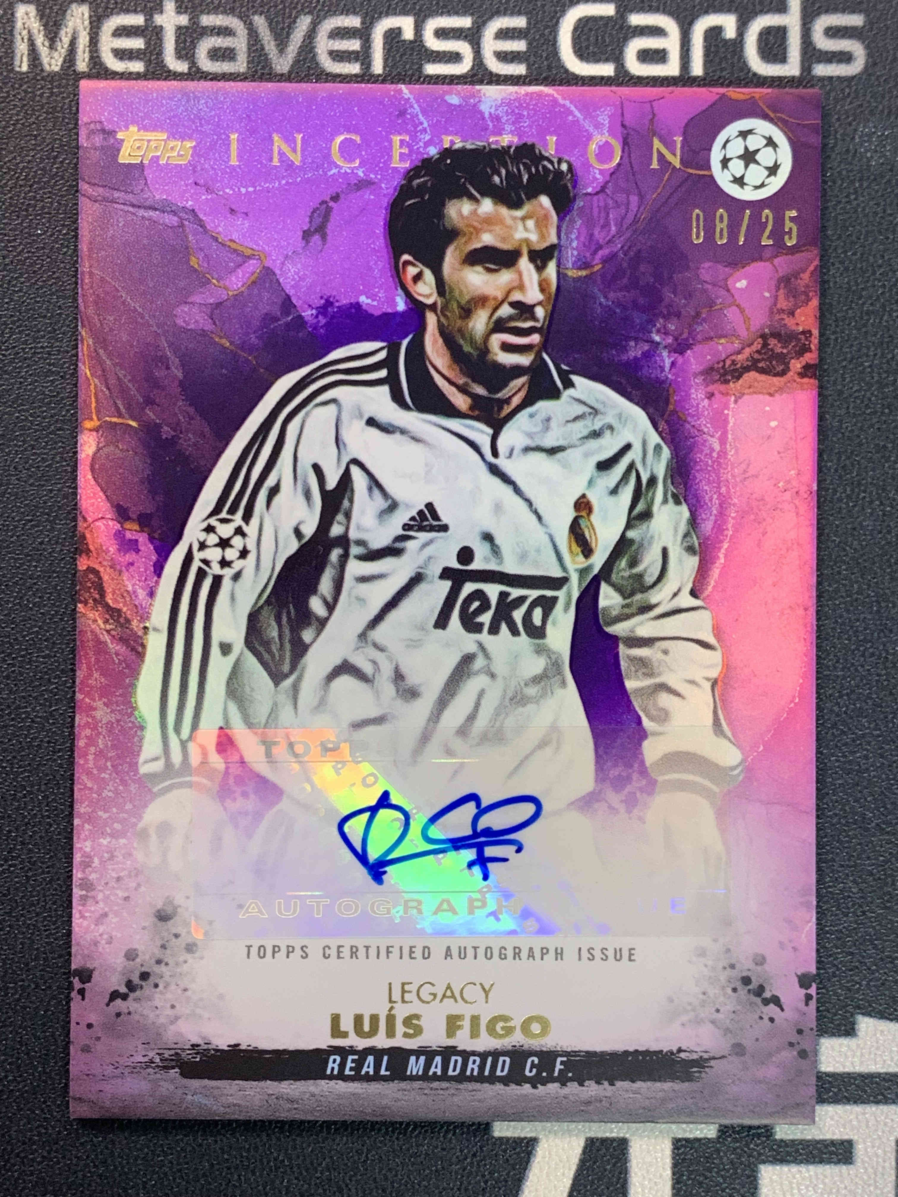 【元宇宙卡牌 超级预付代卖】-PP董7093：2022-23 Topps Inception 盗梦空间 低编紫平行签字卡 皇马 葡萄牙传奇 费 ...