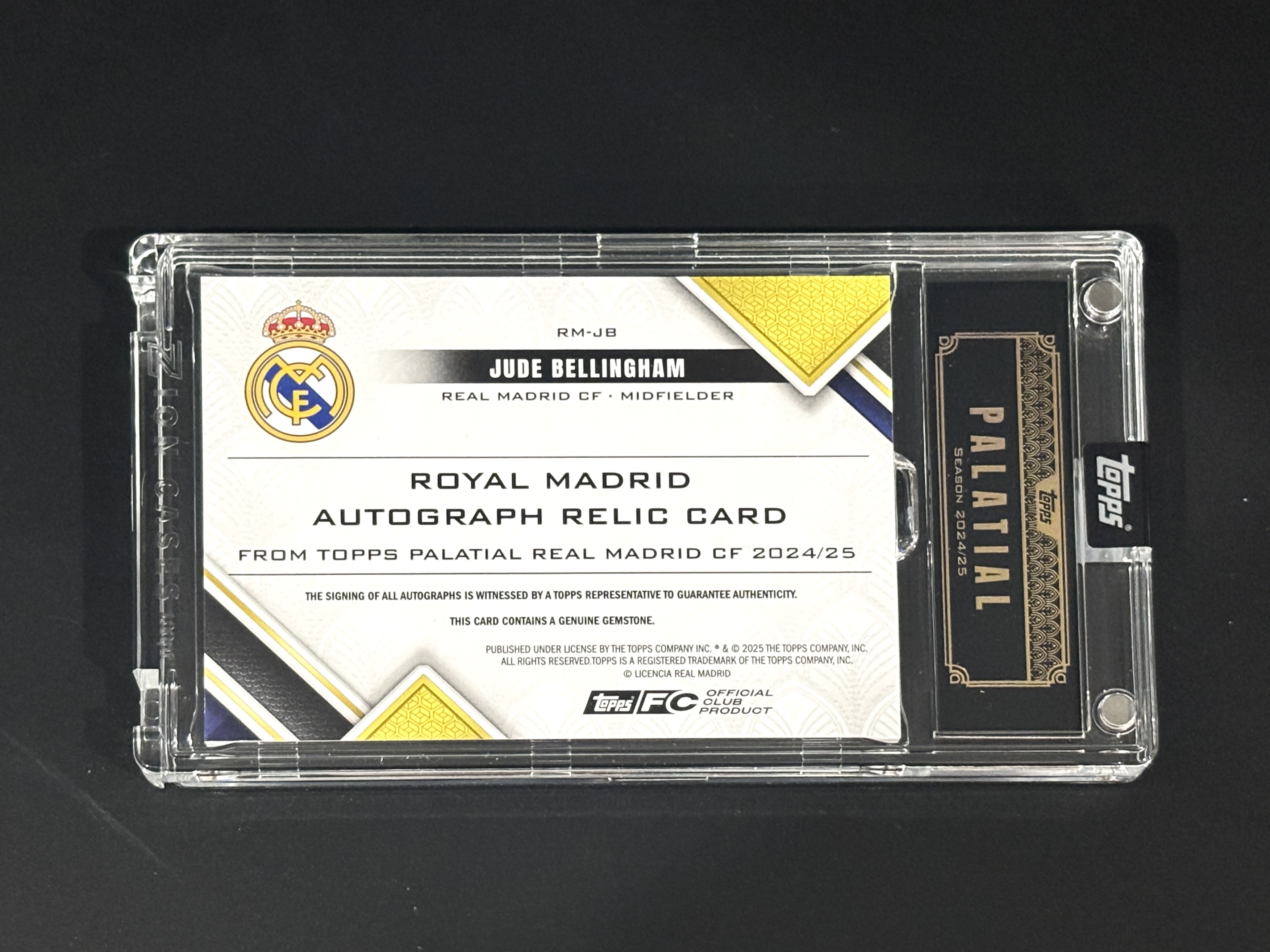 2024-25 Topps PALATIAL Jude Bellingham 皇马宫殿高端队盒 祖德 贝林厄姆 10编 钻石物料签 签字 黑 ...