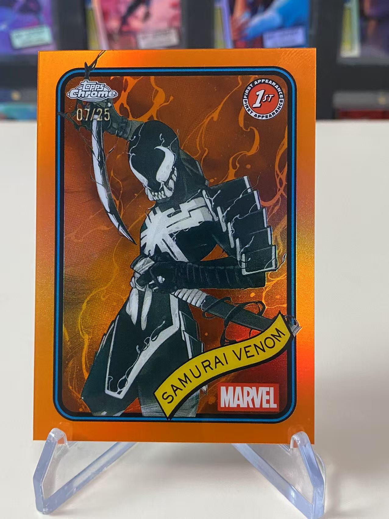 2025 Topps Marvel (MCU) Chrome 漫威 TC 橙折 限编07/25 武士毒液 首秀 收藏专收 卡品细节图印刷线 ...