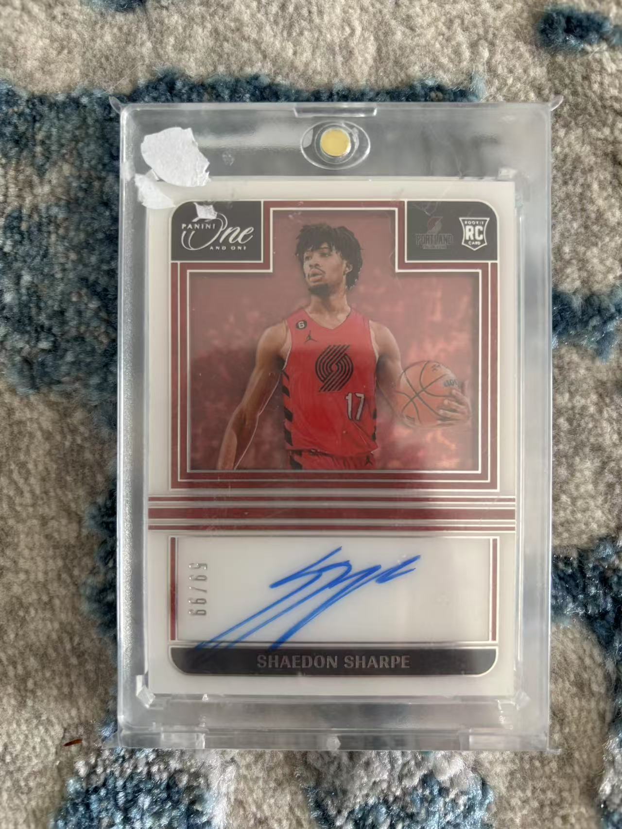 2023 Panini One and One Shaedon Sharpe RC 谢登 夏普 开拓者 新秀 99编 新秀签 签字 卡签 原封砖 卡淘