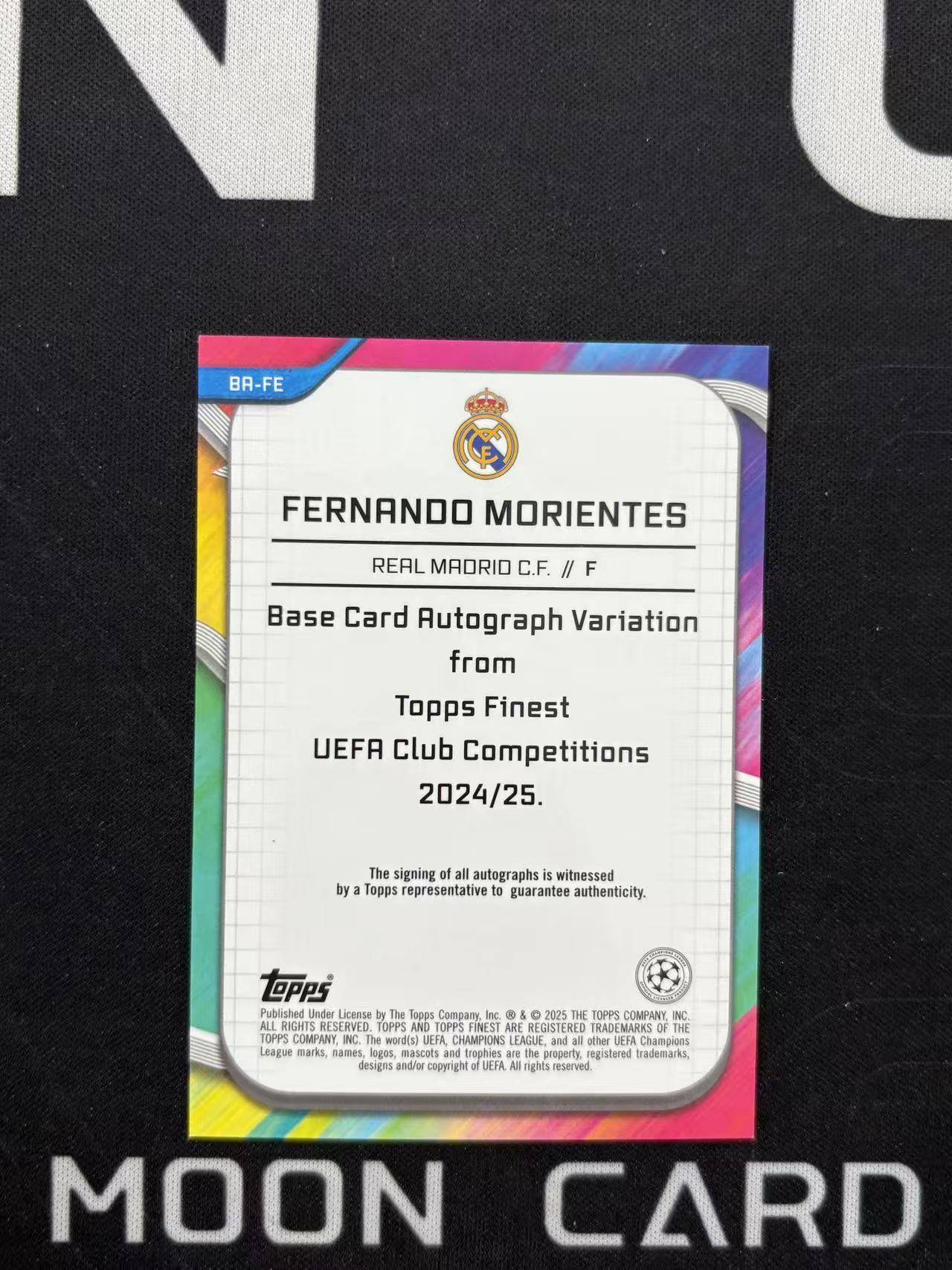 【梦卡拍卖】2024-25 Topps Finest Fernando Morientes 欧战Finest 皇家马德里 费尔南多 莫伦特斯 ...