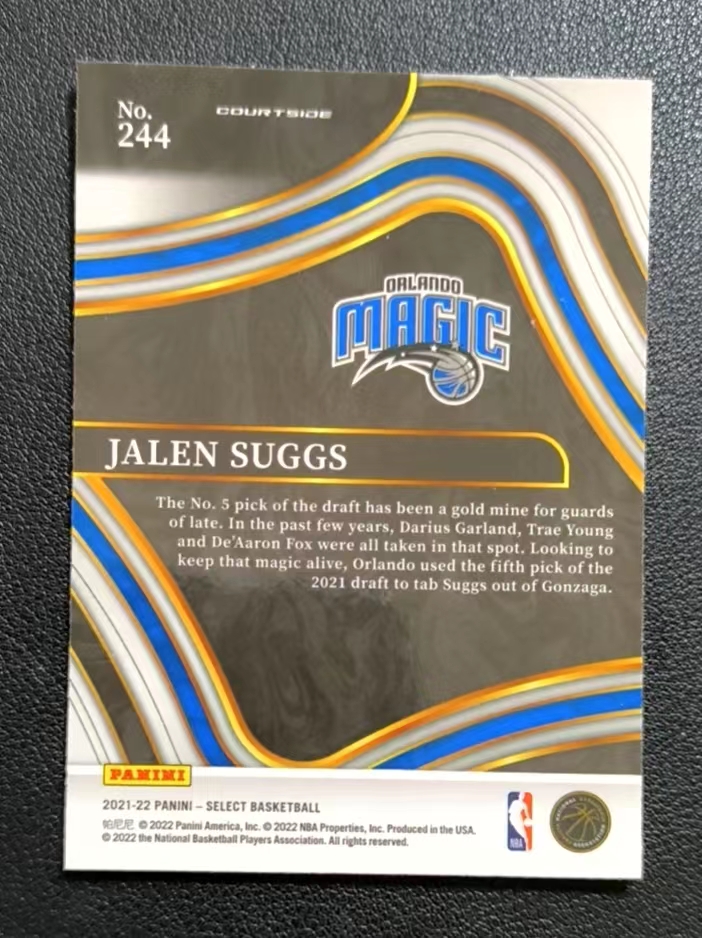 2021 22 Panini Select Jalen Suggs Rc 新秀 魔术 杰伦萨格斯 三级 Base【bjyemer】10【超新星