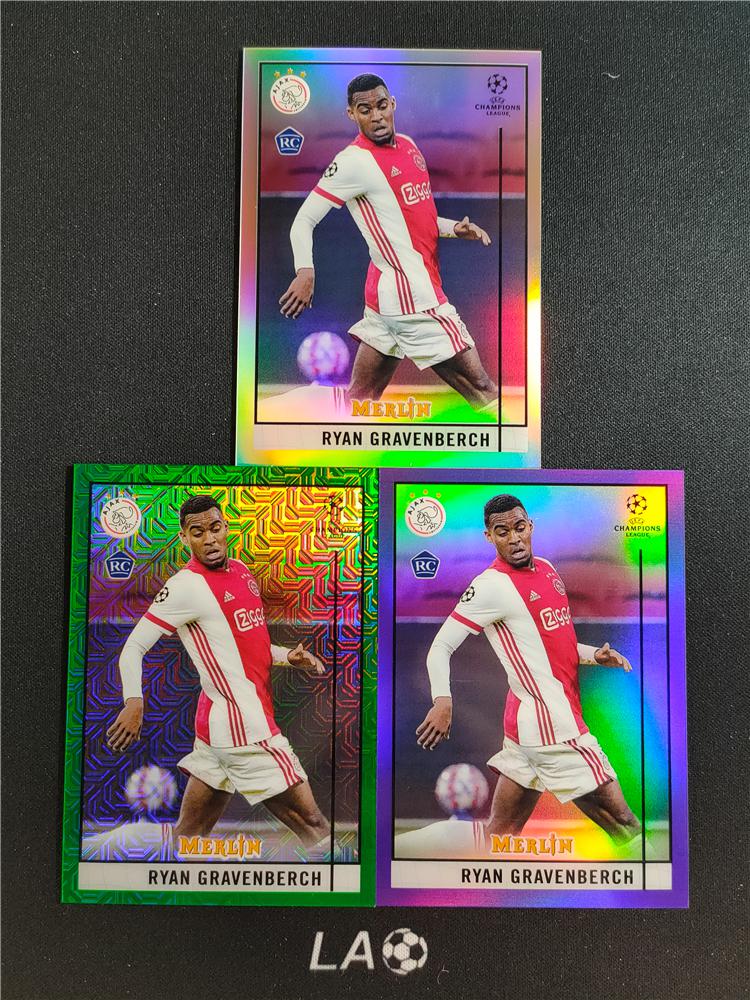 【LA足球】2020-21 Topps Merlin Chrome UCL Ryan Gravenberch 欧冠 梅林 阿贾克斯 格拉芬贝赫 格拉文贝尔奇 新秀 RC 利物浦 紫折 绿 ...