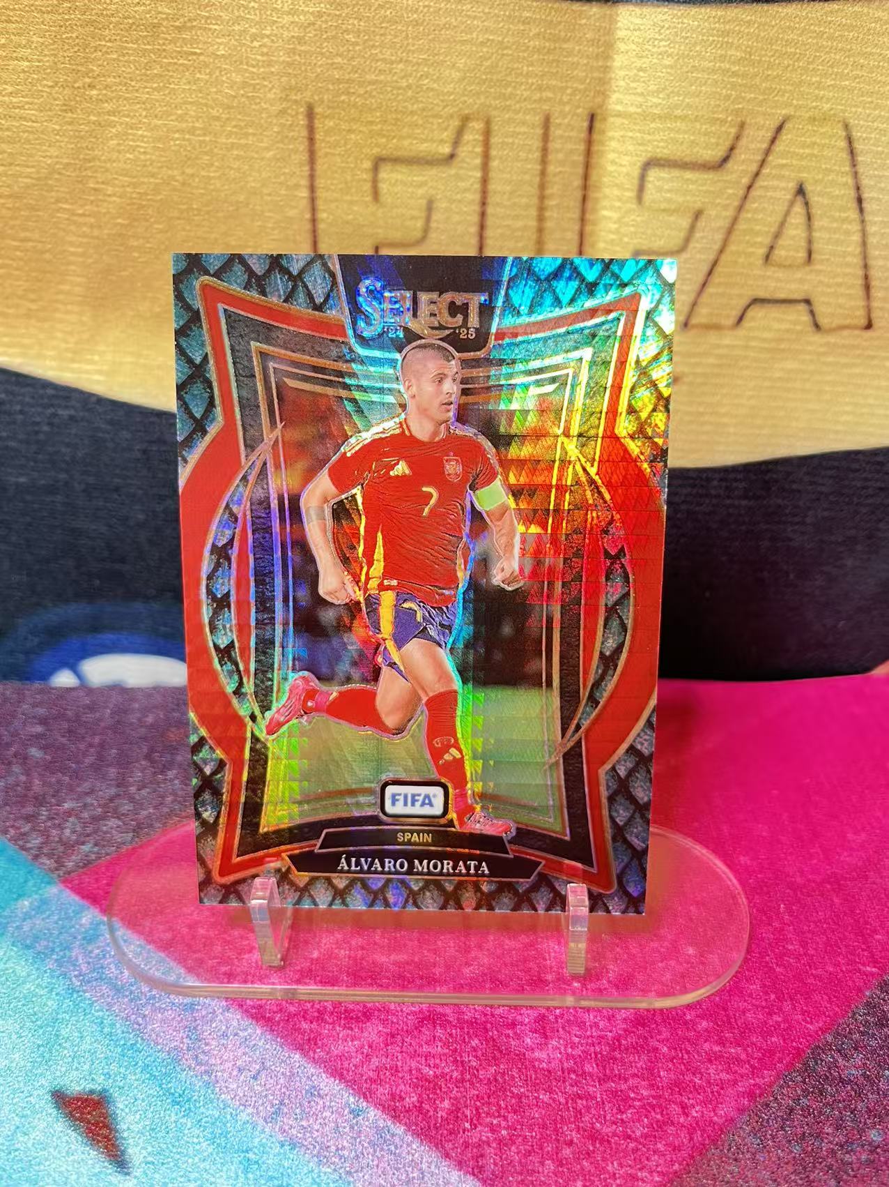 2024-25 Panini Select Alvaro Morata FIFA select 西班牙 莫拉塔 28编 龙鳞折 红折 两张打包 ...