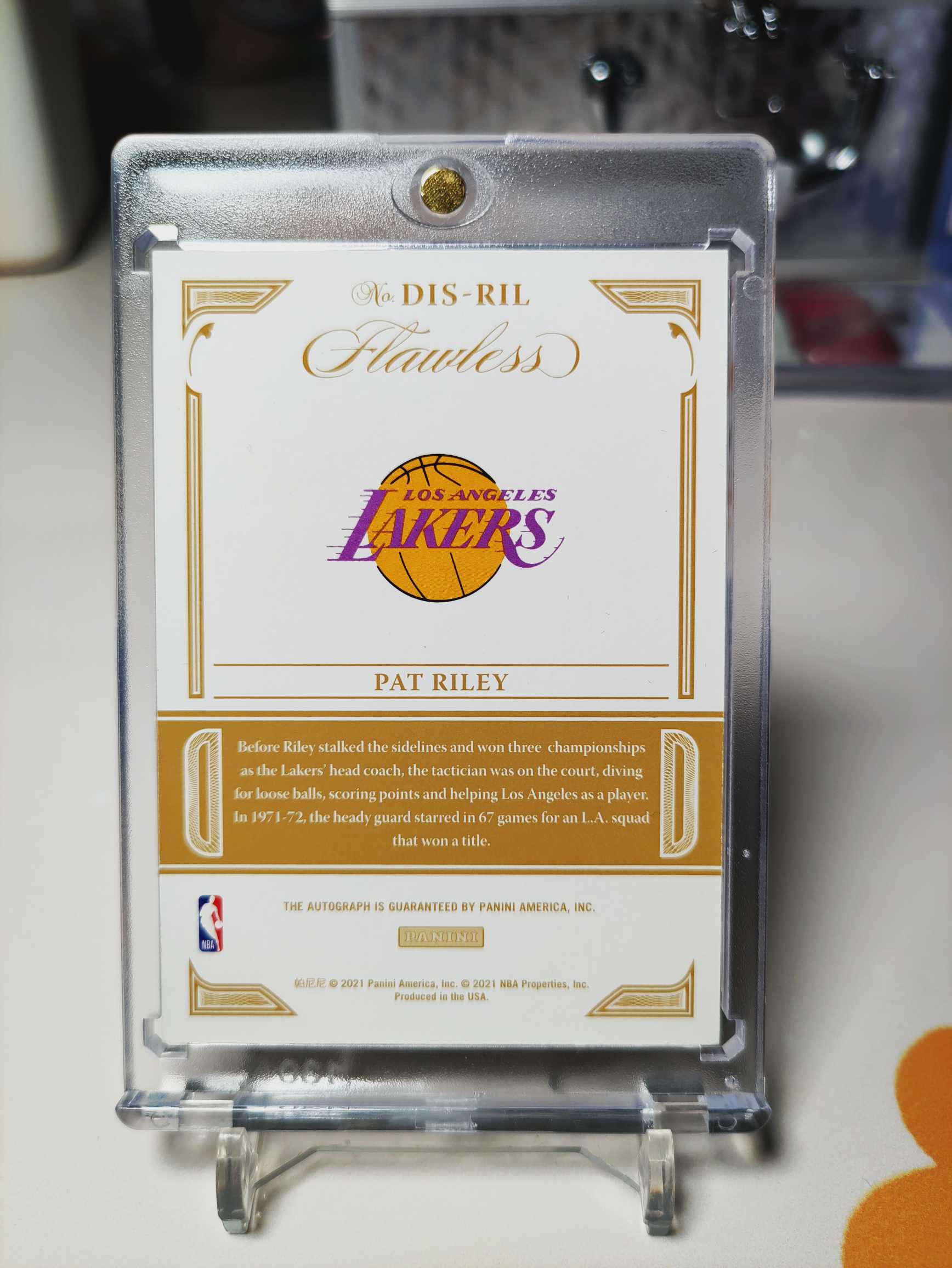 2021 Panini Flawless Pat Riley 帕特.莱利 1of1 1/1 ofo 签字卡 限量1编1 手提湖水蓝卡签 ...