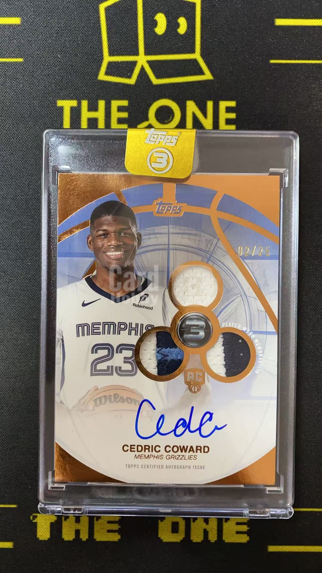 2025-26 Topps Three Cedric Coward RC 【TheOne】塞德里克 考沃德 灰熊新秀 T3 02/25编 反同 ...
