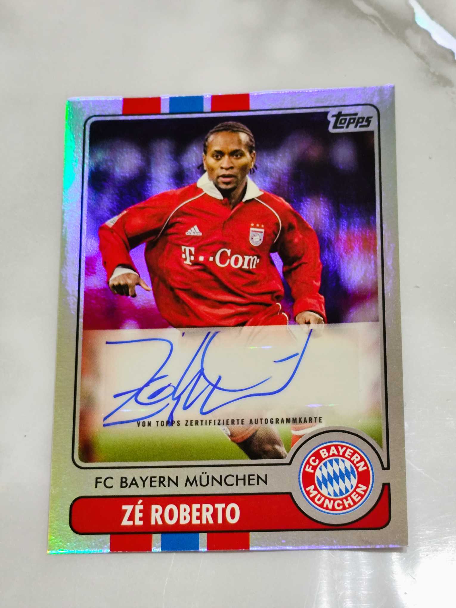 2023-24 Topps Bayern Ze Roberto【心悦球星卡】 拜仁慕尼黑 队盒 传奇名宿 泽 罗伯托完美墨迹银折签字 巴西不老 ...