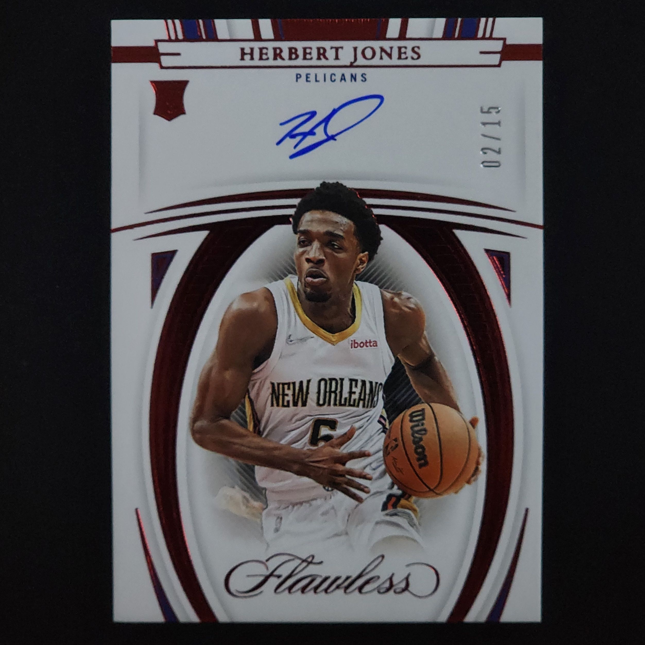 2022-23 Panini Flawless Herbert Jones RC 【饭团拍卖】02/15编 手提 赫伯特 琼斯 新秀 卡签 红 ...