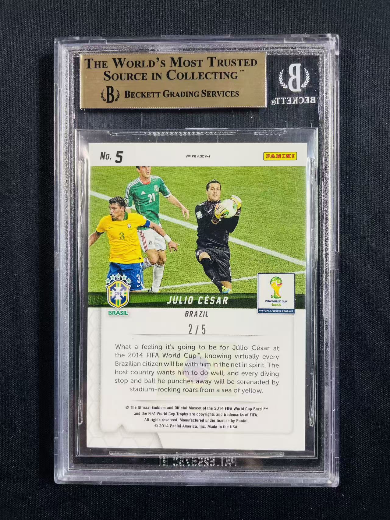 2014 Panini Prizm Julio Cesar 世界杯pz 元年 巴西 儒利奥 塞萨尔 国际米兰 特卡 爆金折 2/5编 超低编 ...