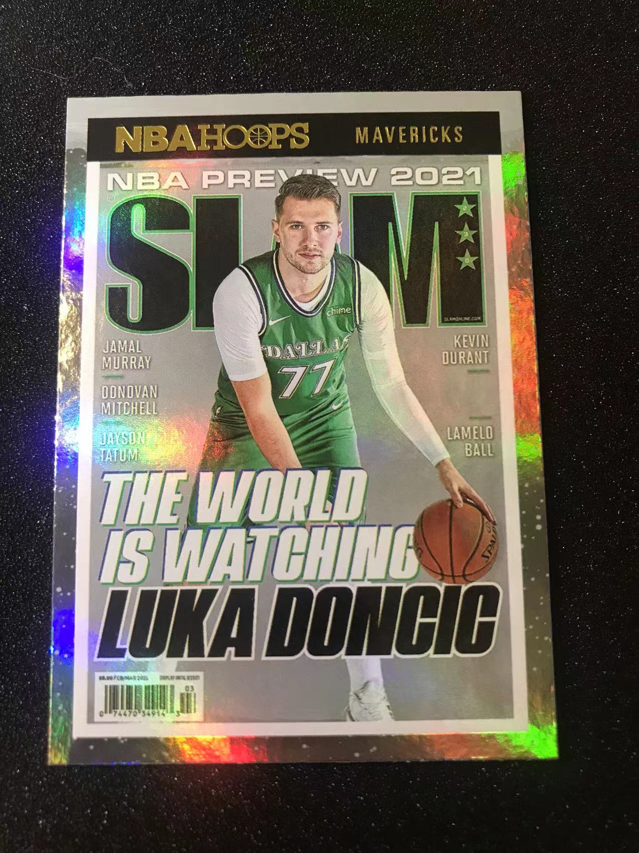 2020-21 Panini Hoops Luka Doncic Hoops系列 独行侠 东契奇 Slam 扣篮杂志特卡 雪花 Holo折 银 ...
