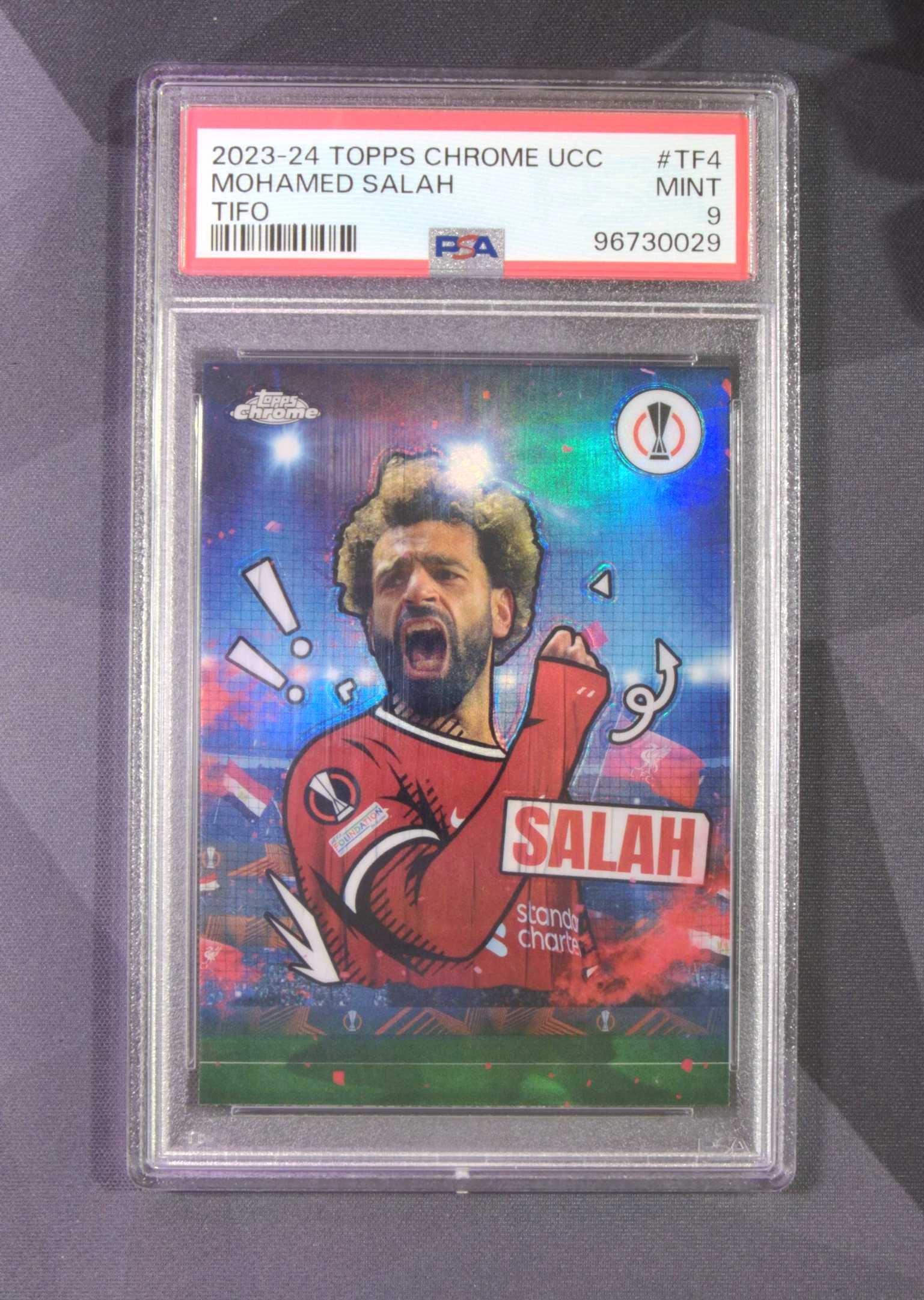 2023-24 Topps Chrome Mohamed Salah 穆罕默德 萨拉赫 TIFO特卡 大比例 SP 红军 利物浦 埃及 PSA ...