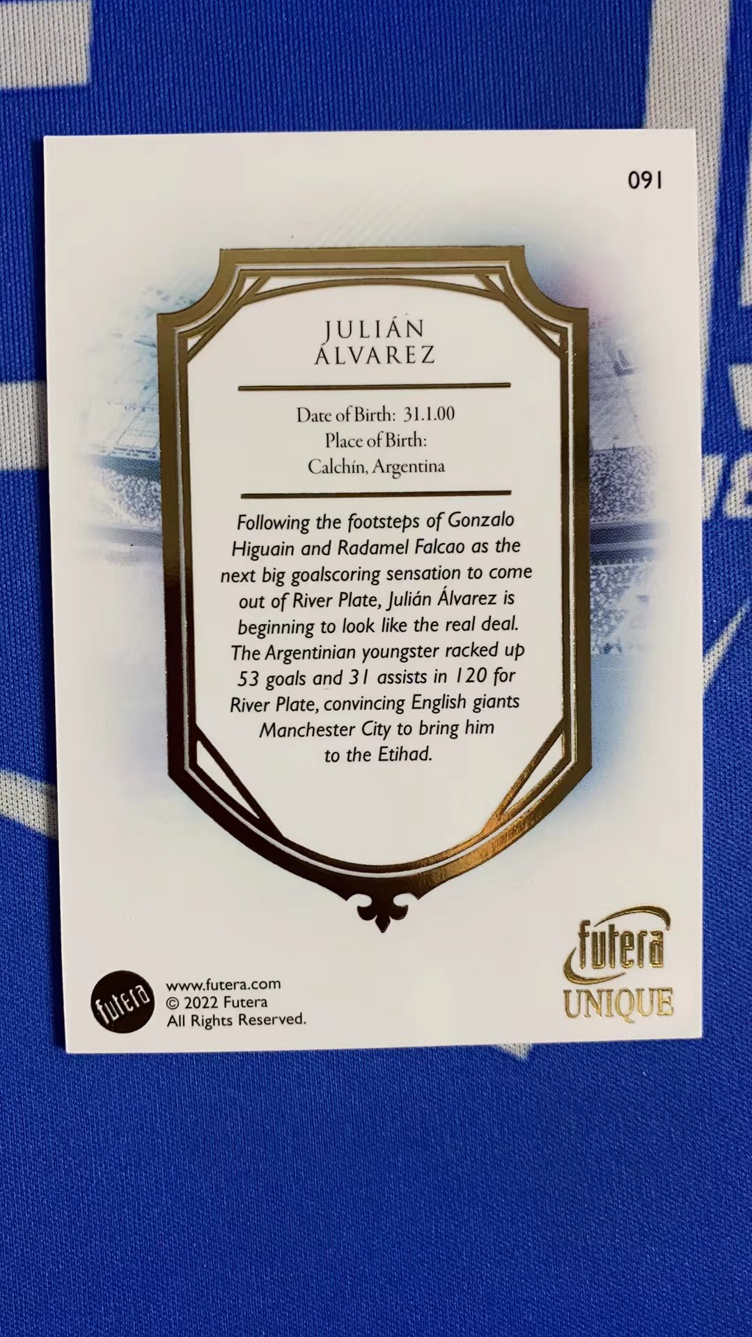 2022 Futera Futera Unique JULIAN ALVAREZ RC 【Mycards球星卡】福特拉 曼城 阿根廷 新秀 小 ...