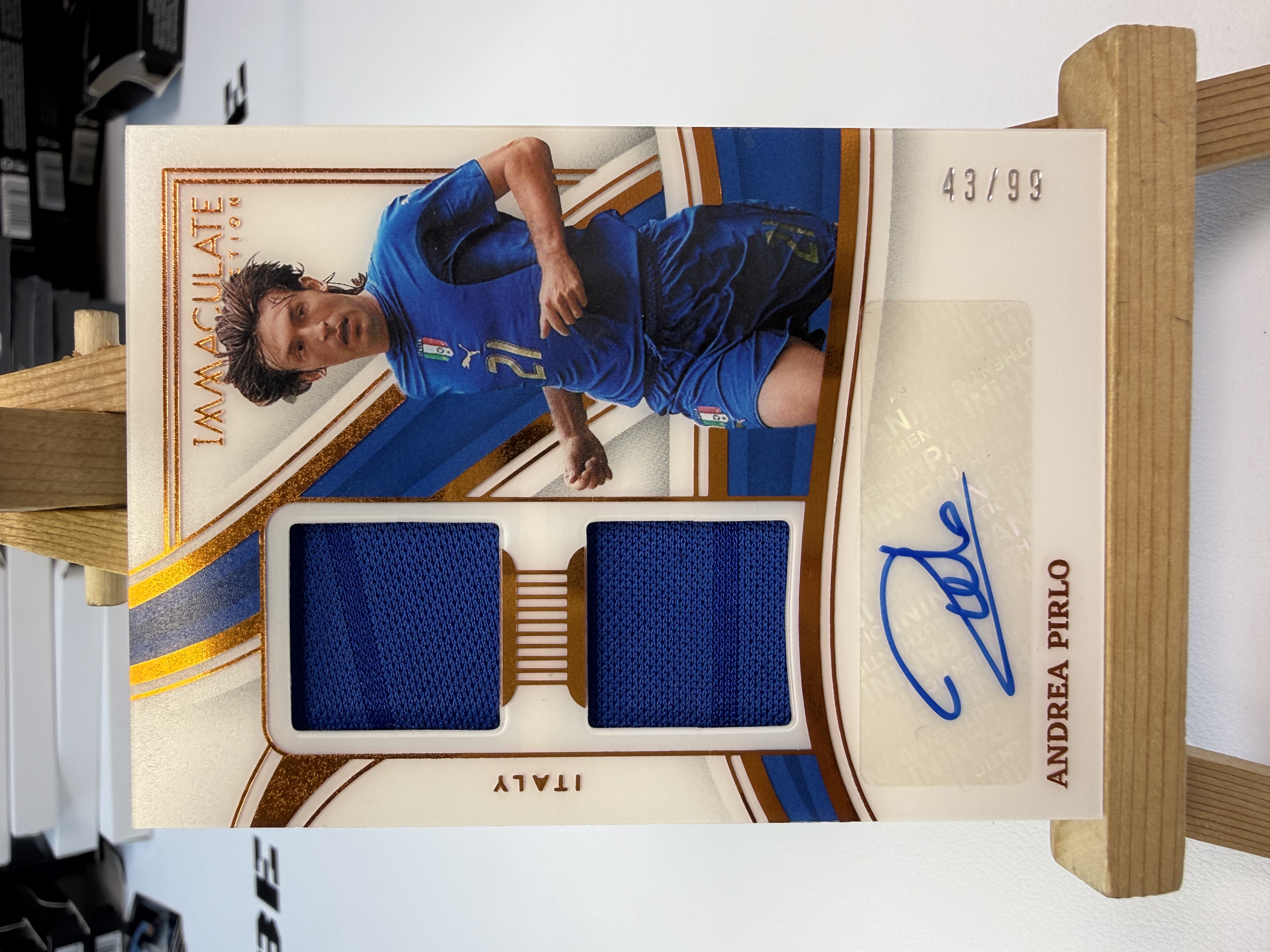 2023-24 Panini Immaculate Andrea Pirlo 【卡贝拍卖】#DA-AP 皮尔洛 99编 爱咪咪 双窗 物料 ...