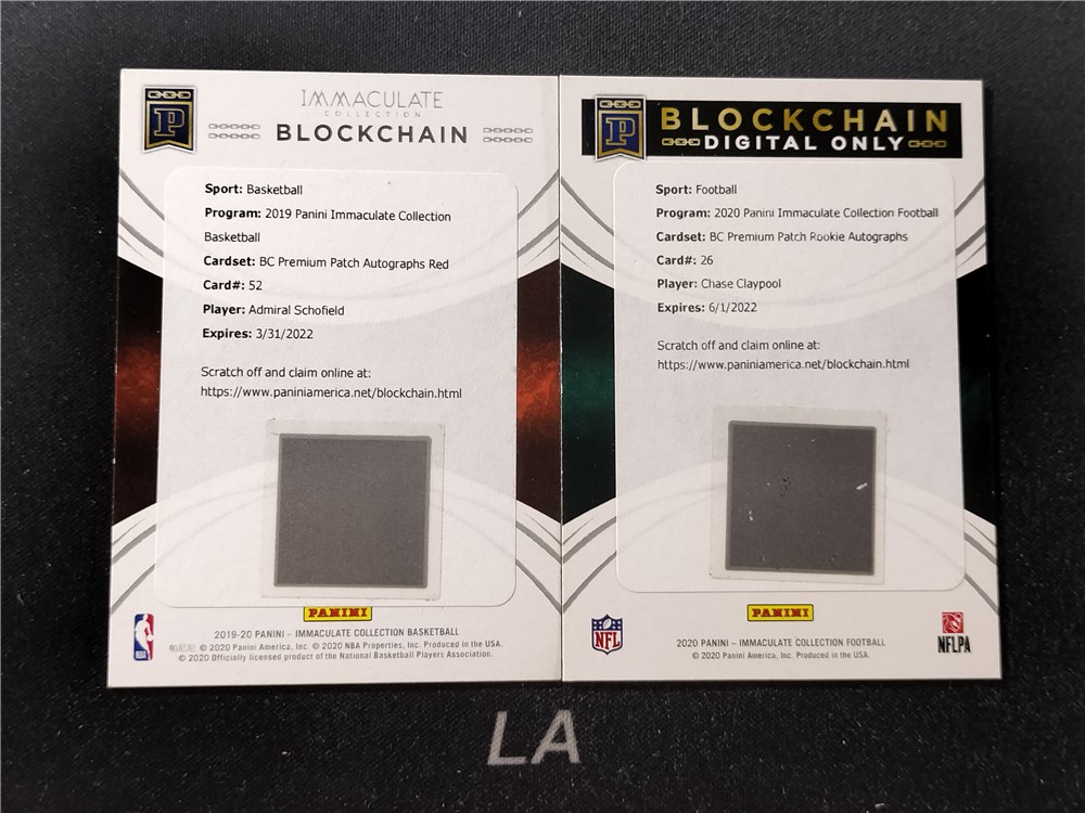 【LA拍卖】2019 Panini Blockchain 区块链 奇才 斯科菲尔德 RC 新秀 IMM RPA Patch 签字 克雷普尔 ...