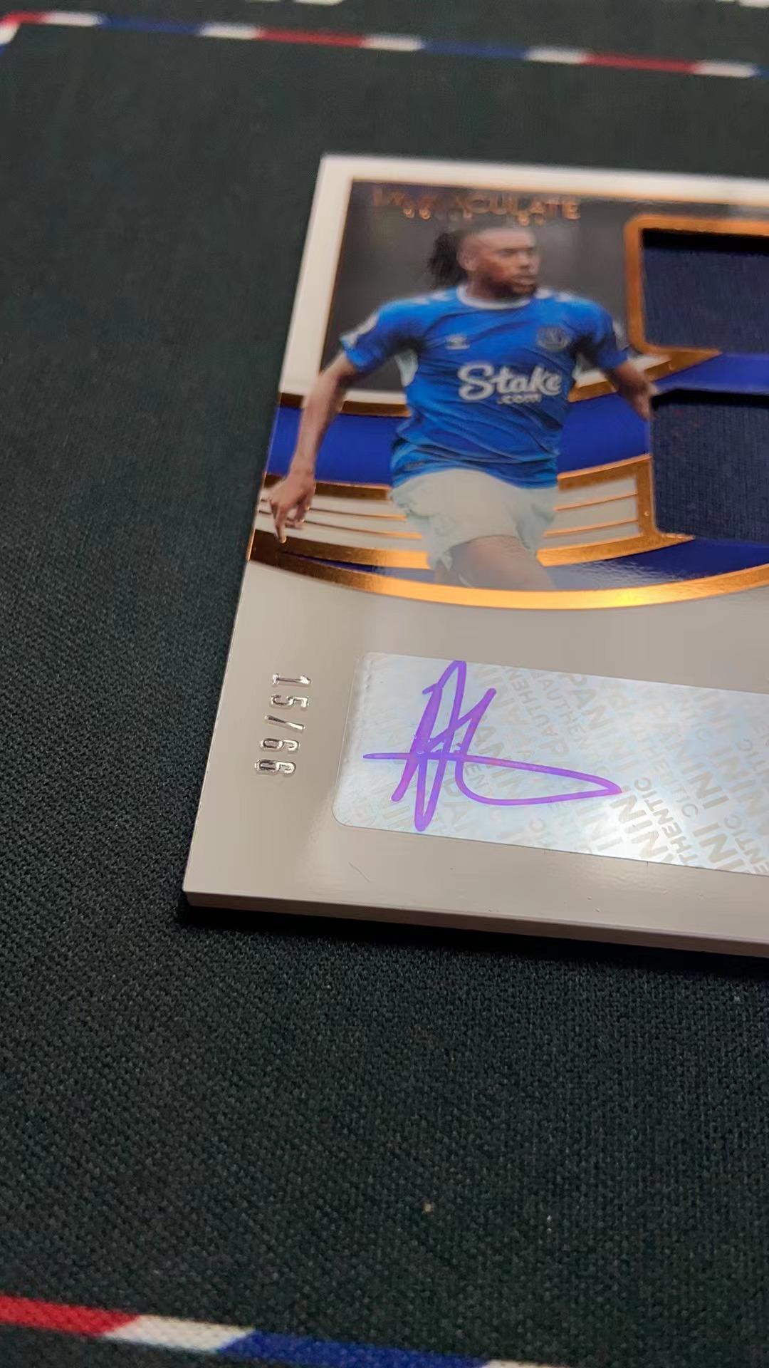 2022-23 Panini Immaculate Alex Iwobi 【YF代拍】IMM 埃弗顿 伊沃比 双窗物料 签字 15/66编 低 ...
