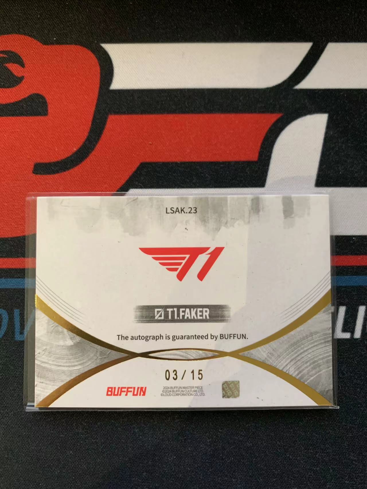 2023 Buffun LPL FAKER 不凡玩品 杰作MASTERPIECE系列选手卡 faker 物料签字卡 卡签 T1-FAKER 03/15编 【脆薯饼】【RED代拍】 卡淘
