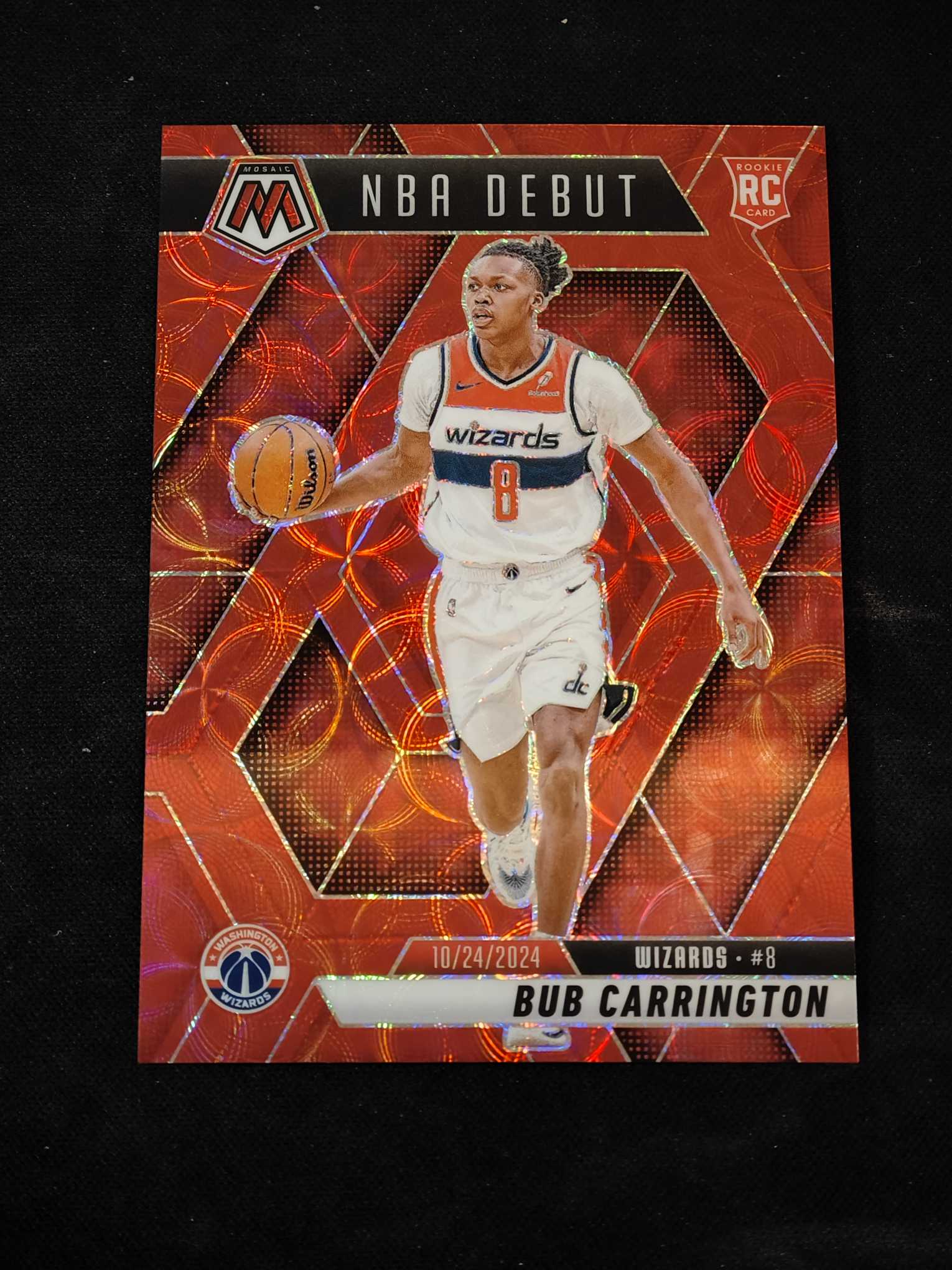 2024-25 Panini Mosaic Bob Carrington RC 马赛克 奇才 卡灵顿 新秀 红圈圈 75编 折射 令狐冲 卡淘