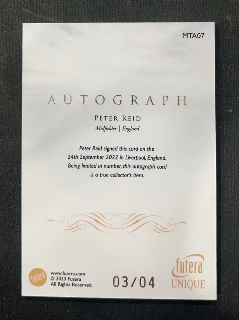 2023 Futera Unique Peter Reid 【长安代卖】福特拉 英格兰 彼得里德 签字 Moments 时刻签 黑笔卡签 03 ...